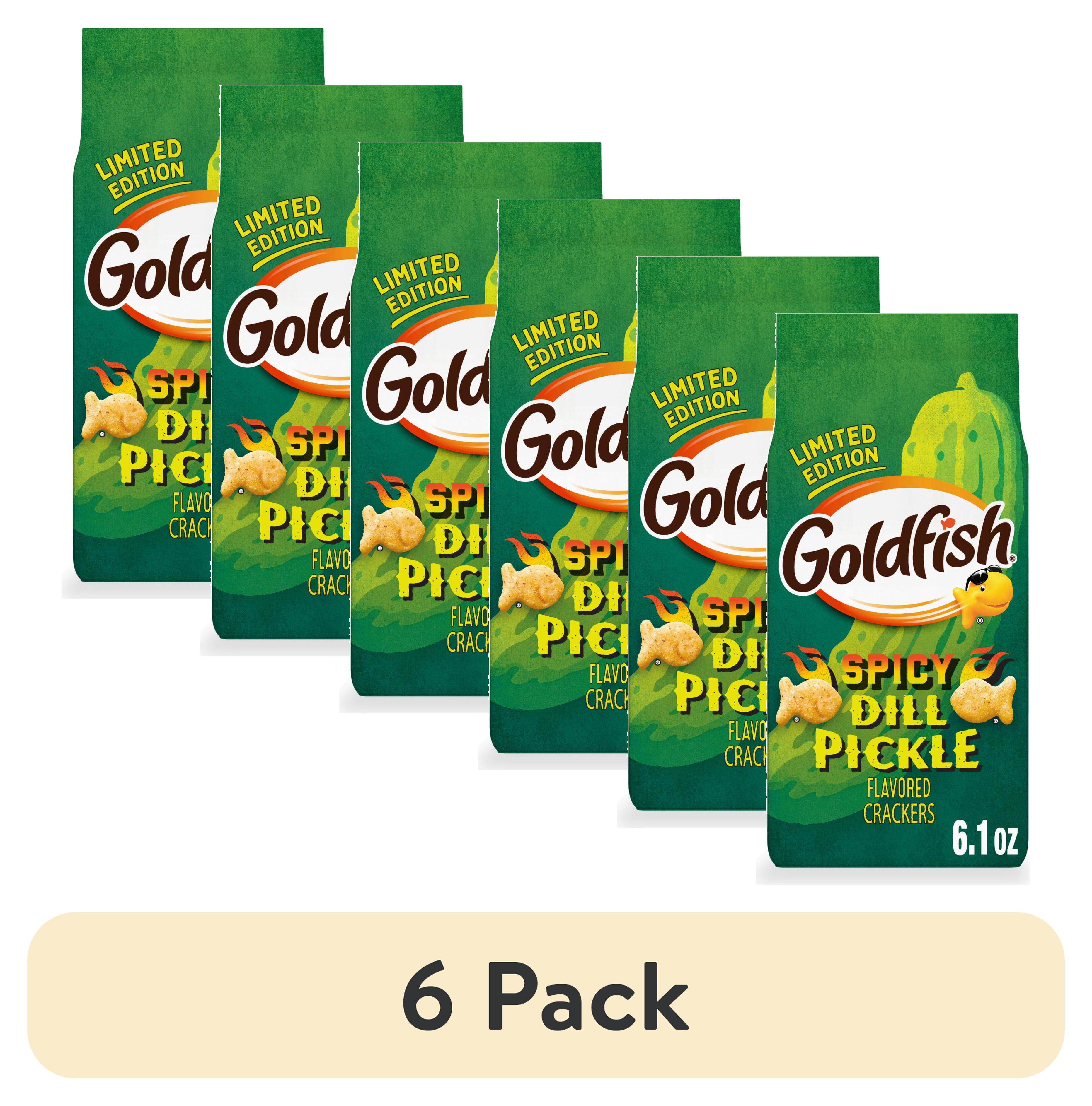 (6 pack) Goldfish Spicy Dill Pickle Flavored Crackers, 6.1 oz Bag ...