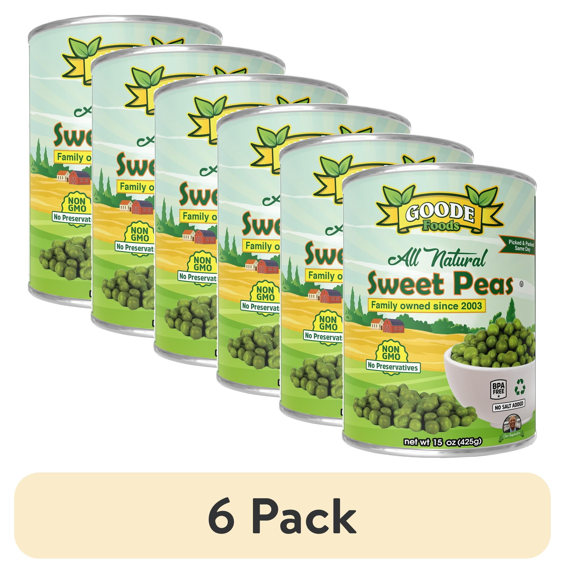 (6 pack) Goode Foods Canned Sweet Peas, 15 oz Can - Walmart.com