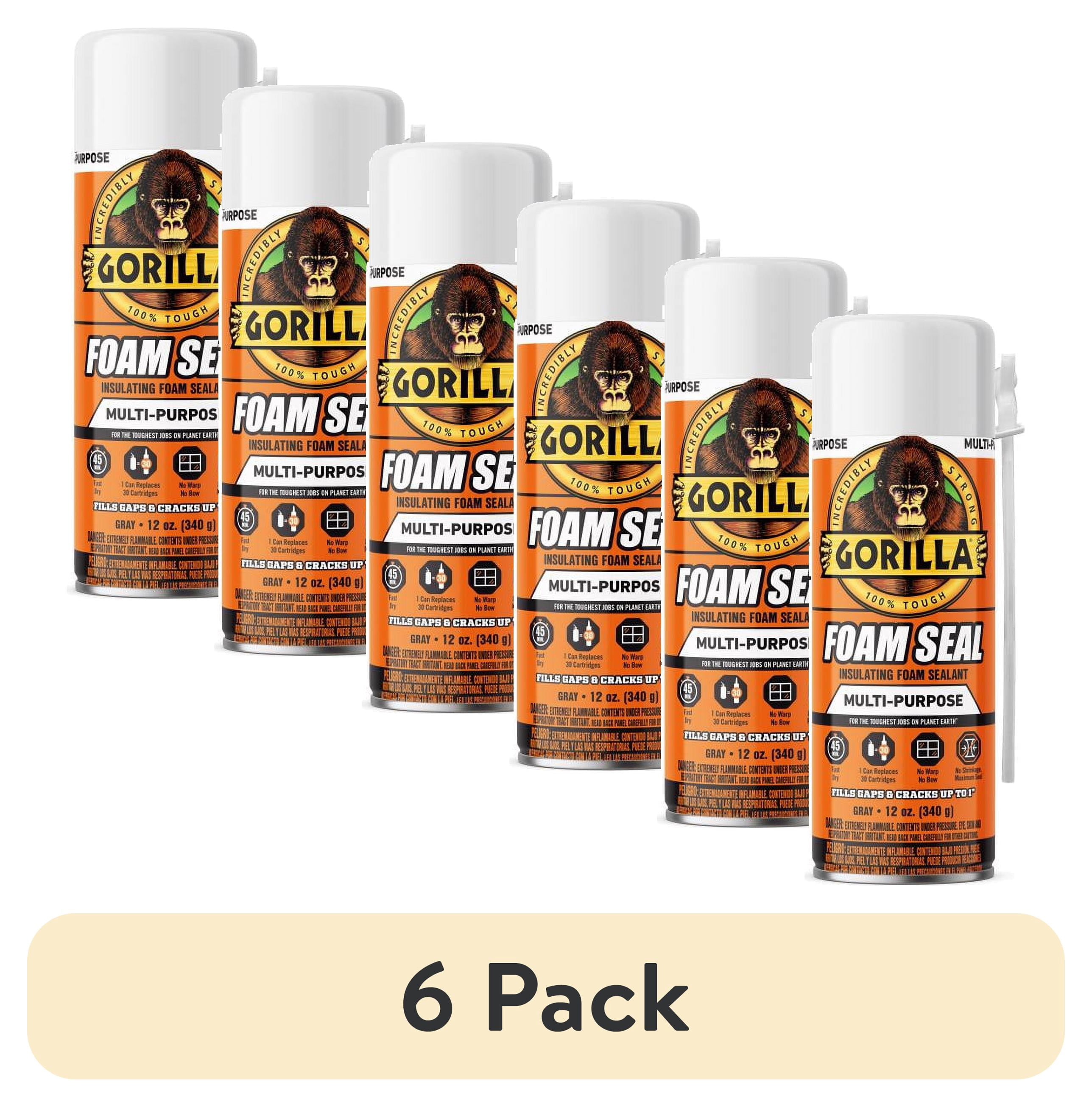 (6 pack) Gorilla Gray Foam Multipurpose Insulating Sealant 12 oz ...