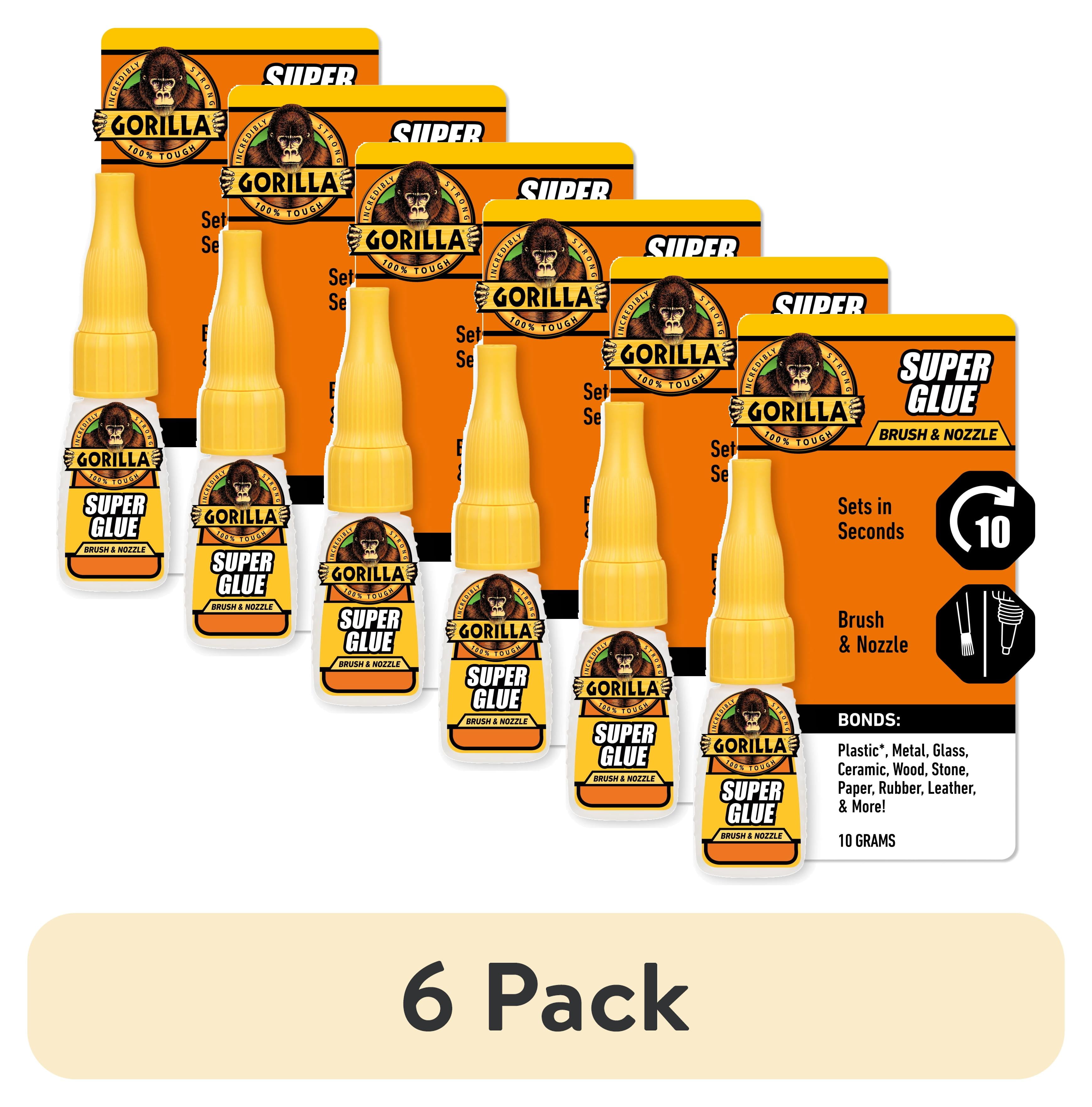 (6 pack) Gorilla Super Glue Brush & Nozzle 10g - Fast Drying Impact ...