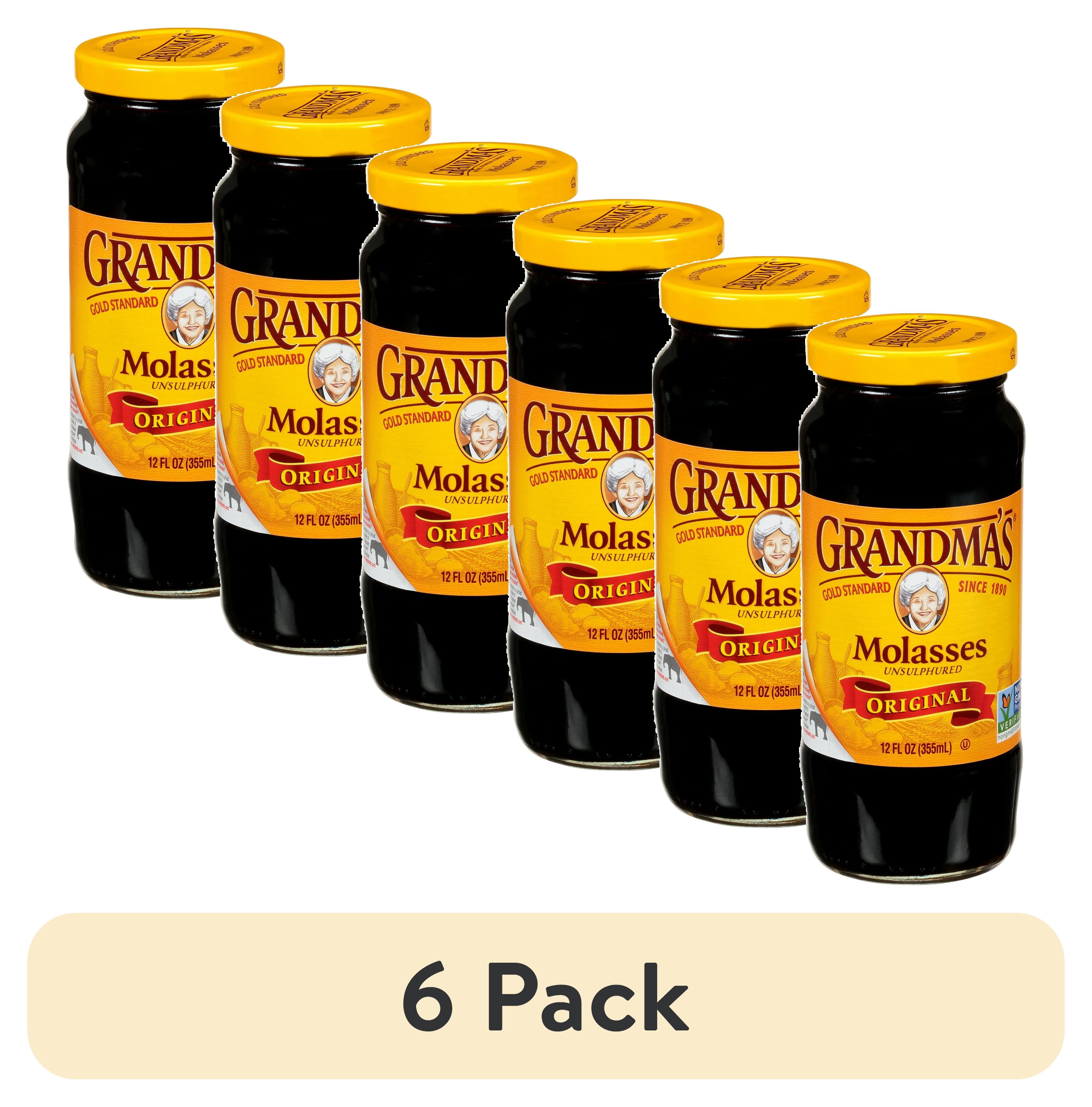 (6 pack) Grandma's Original Molasses, Unsulphured, 12 fl oz Jar (Pack ...
