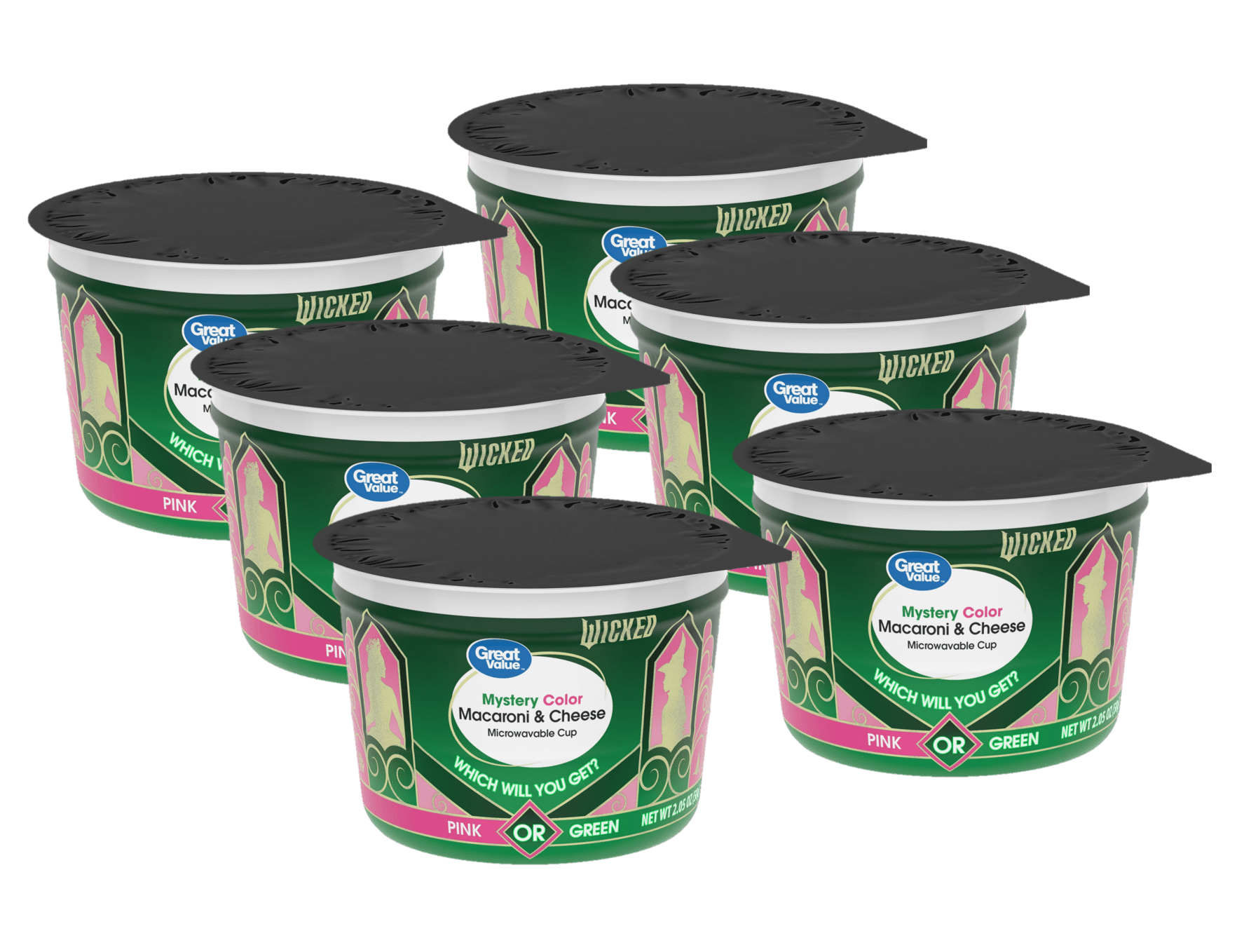 (6 pack) Great Value 2.05 oz Wicked Mystery Color Macaroni and Cheese ...