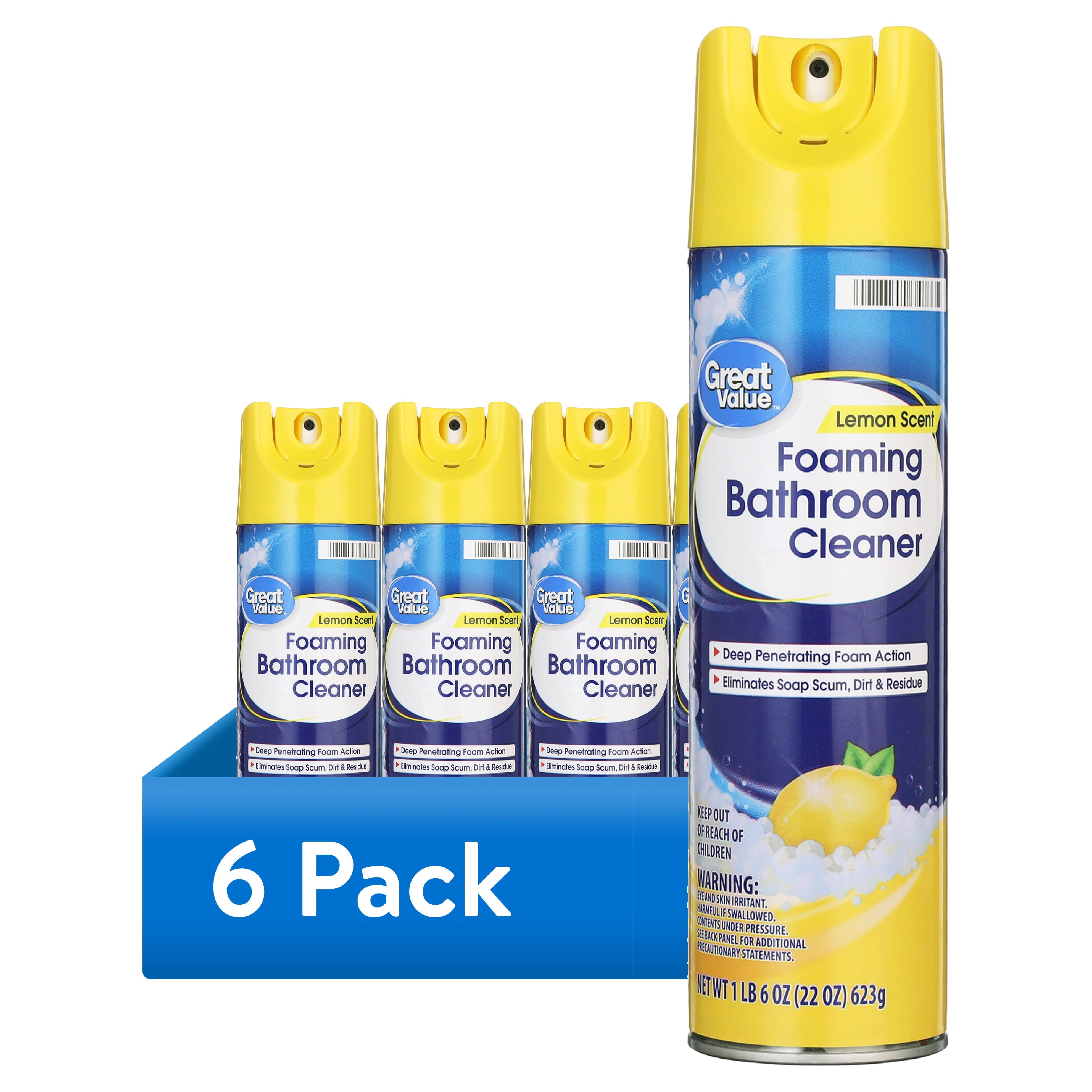 (6 pack) Great Value 22 oz Foaming Bathroom Cleaner - Lemon Scent ...