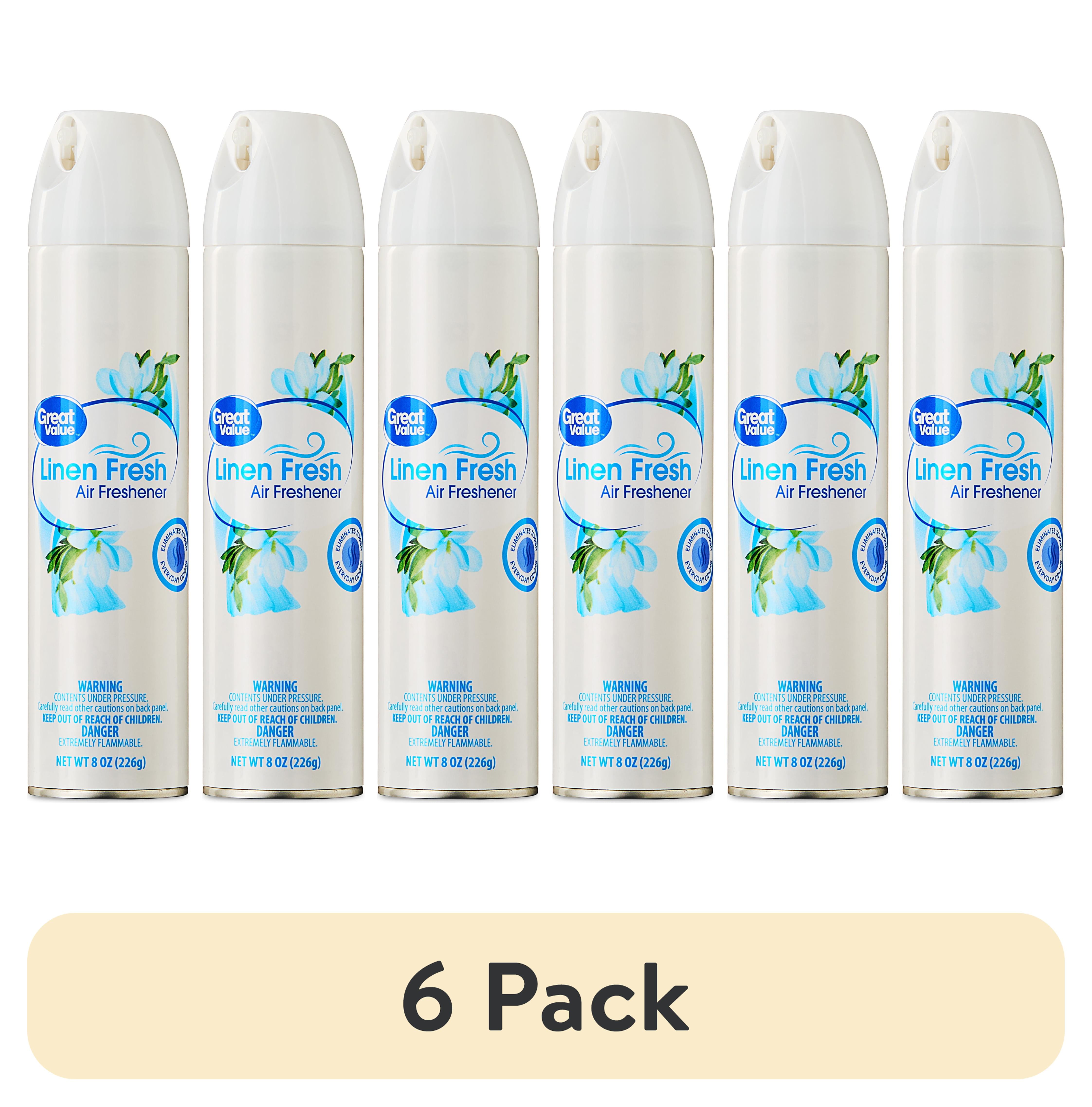 (6 pack) Great Value Aerosol Air Freshener, Linen Fresh, 8 oz - Walmart.com