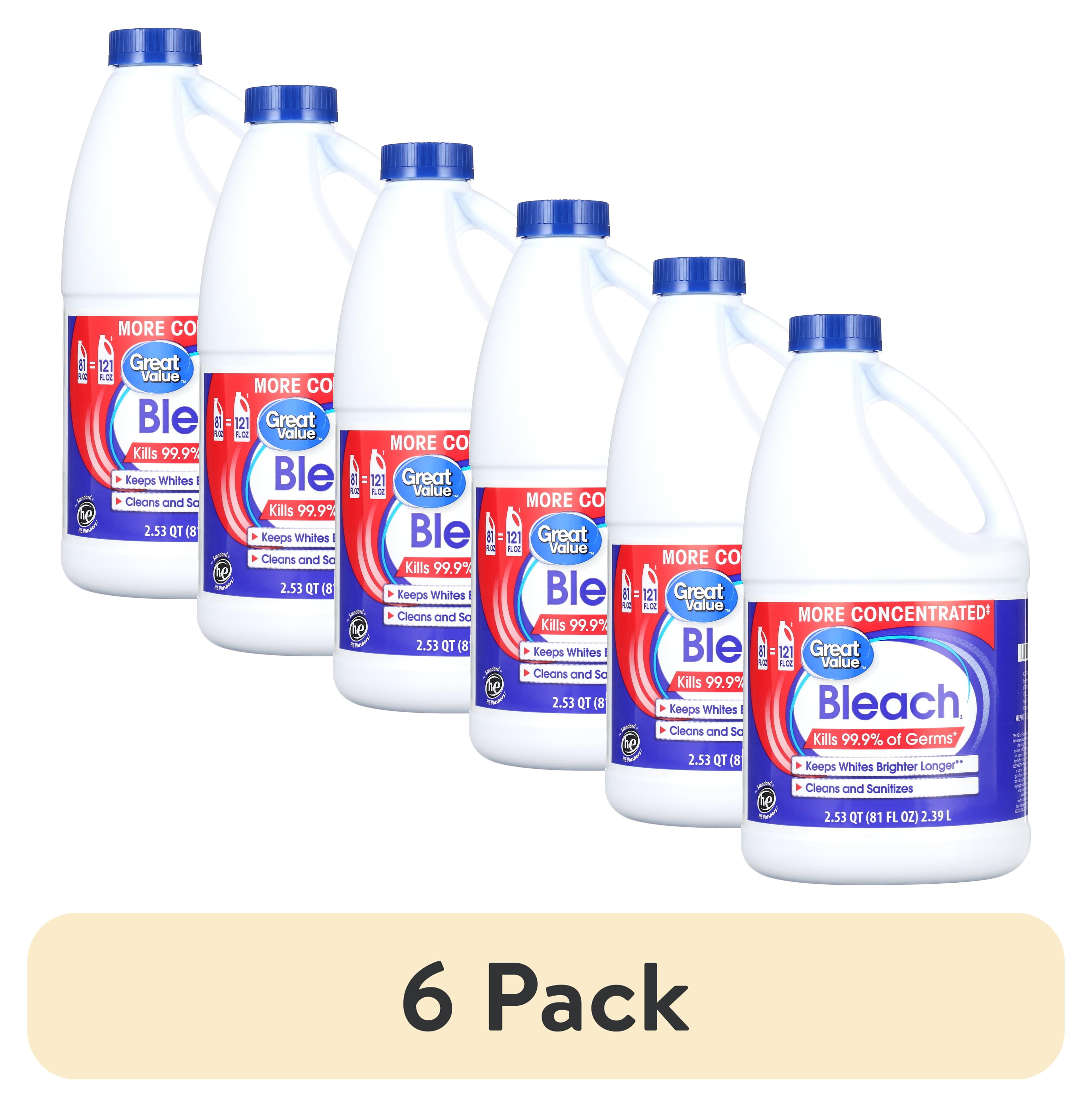 (6 pack) Great Value Bleach, 81 fl oz - Walmart.com