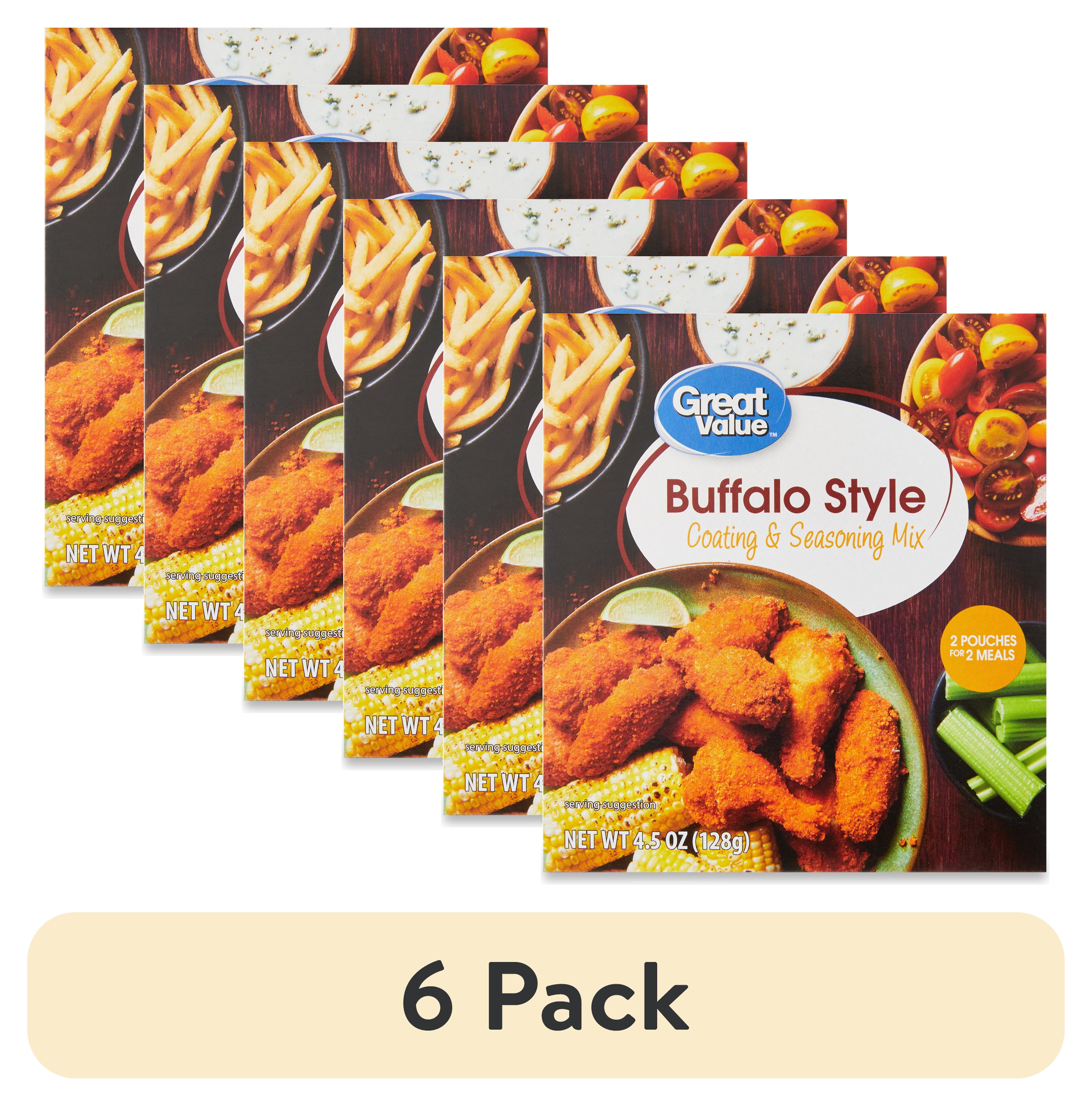 (6 pack) Great Value Buffalo Style Coating & Seasoning Mix, 4.5 oz ...