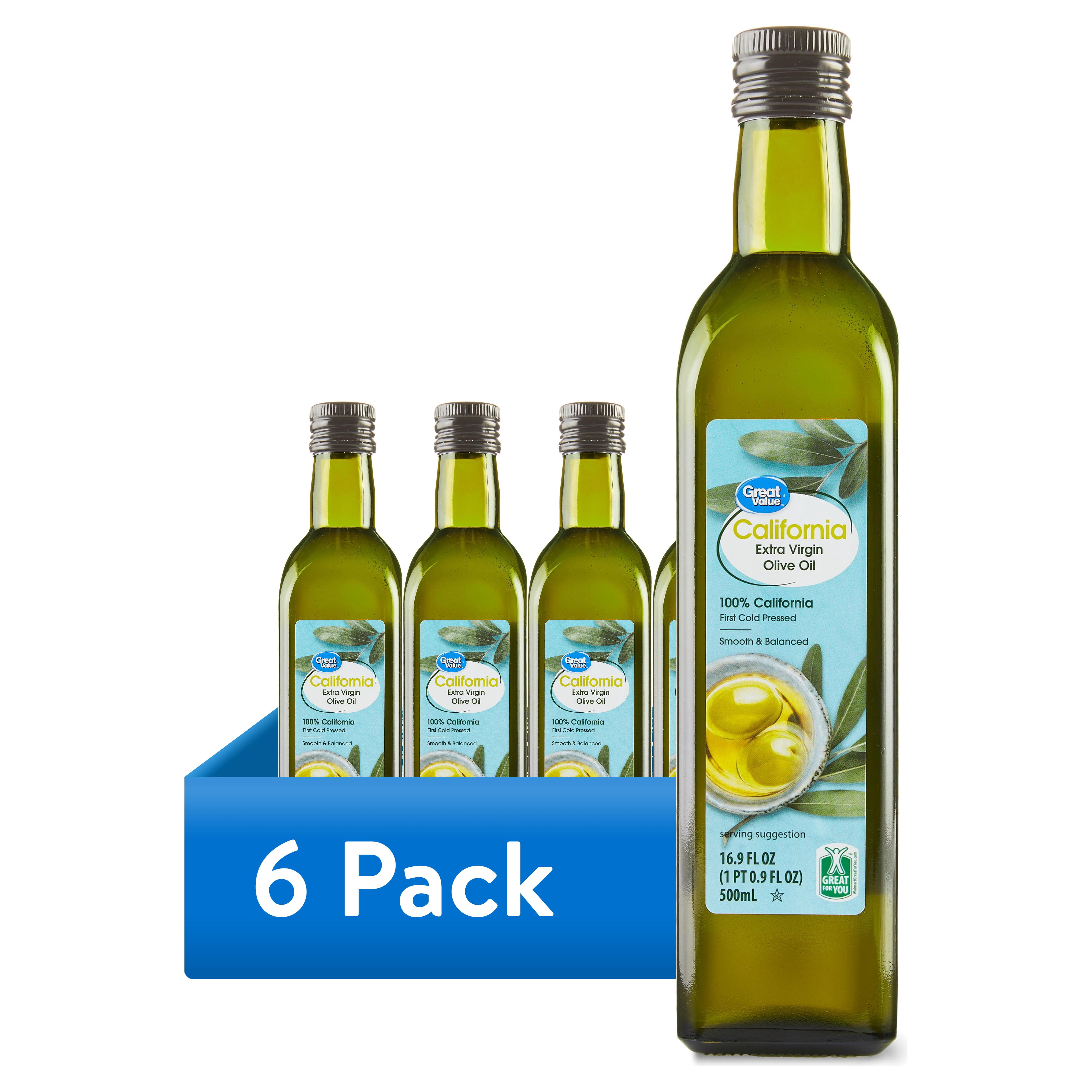 (6 pack) Great Value California Extra Virgin Olive Oil, 16.9 fl oz ...
