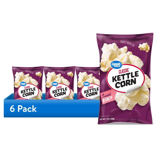 (6 pack) Great Value Classic Sweet & Salty Kettle Corn, 7 oz - Walmart ...
