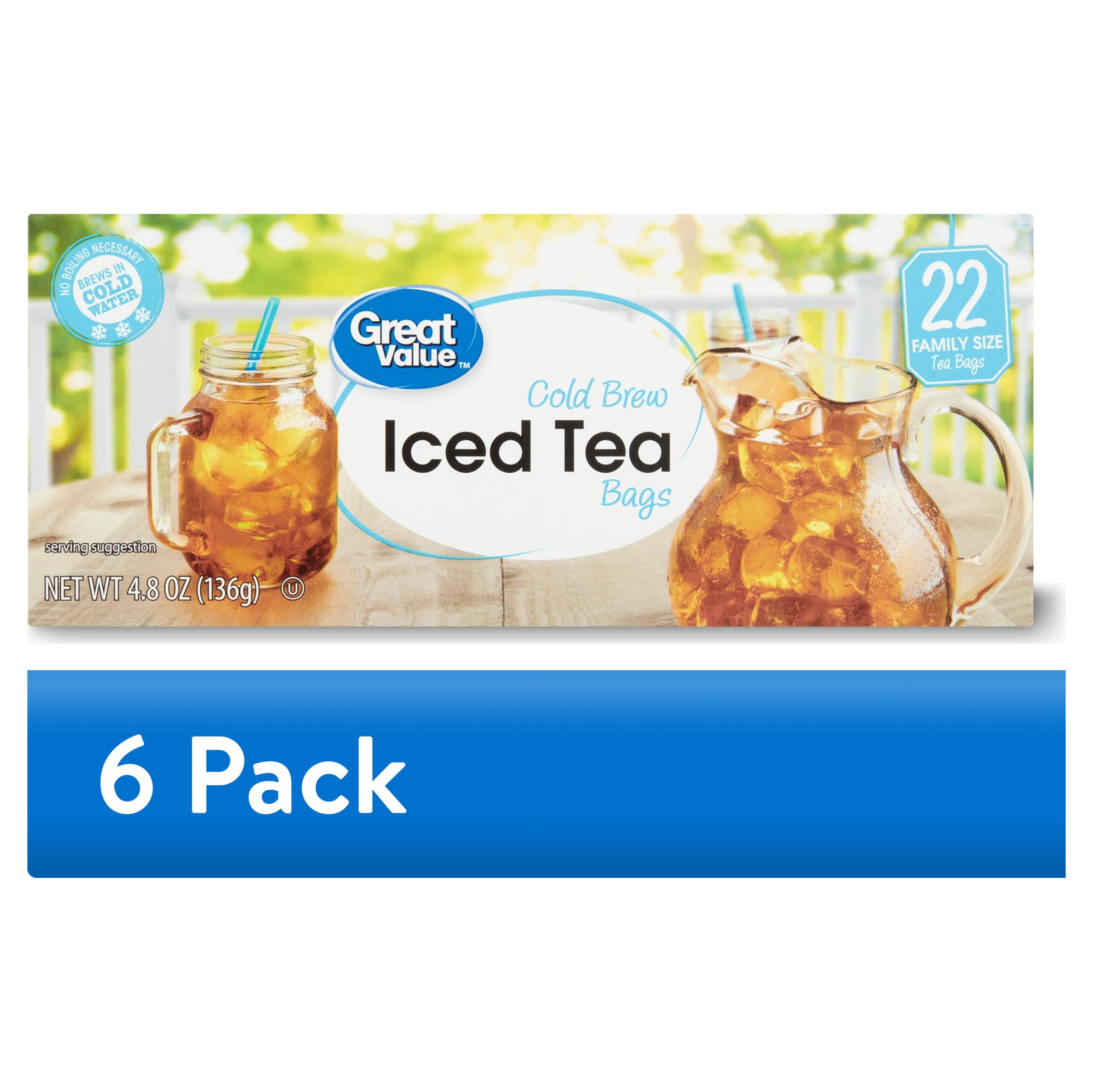 (6 pack) Great Value Cold Brew Black Iced Tea Bags, 22 Ct - Walmart.com