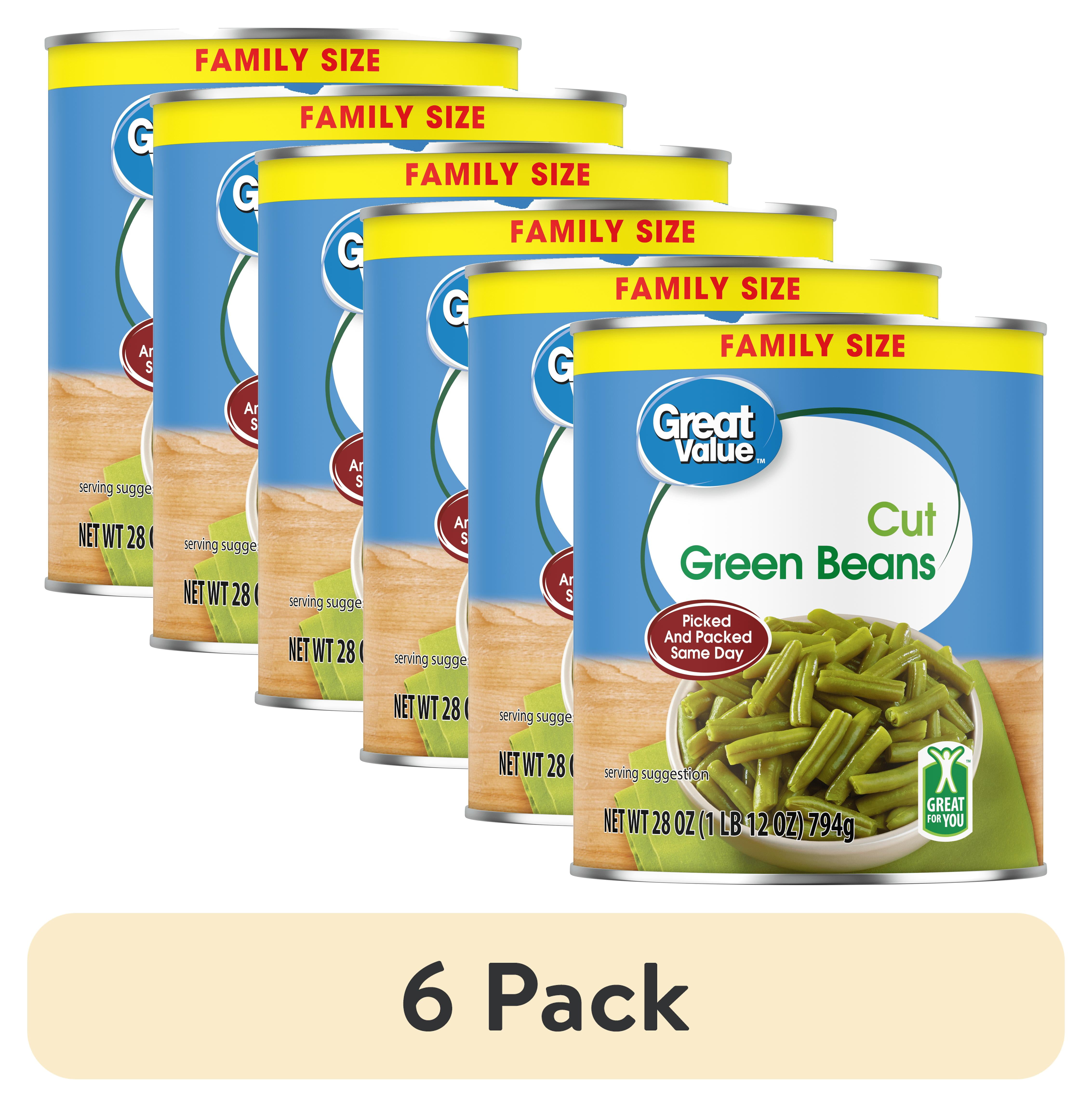(6 pack) Great Value Cut Green Beans, Gluten-Free, 28 oz Can - Walmart.com