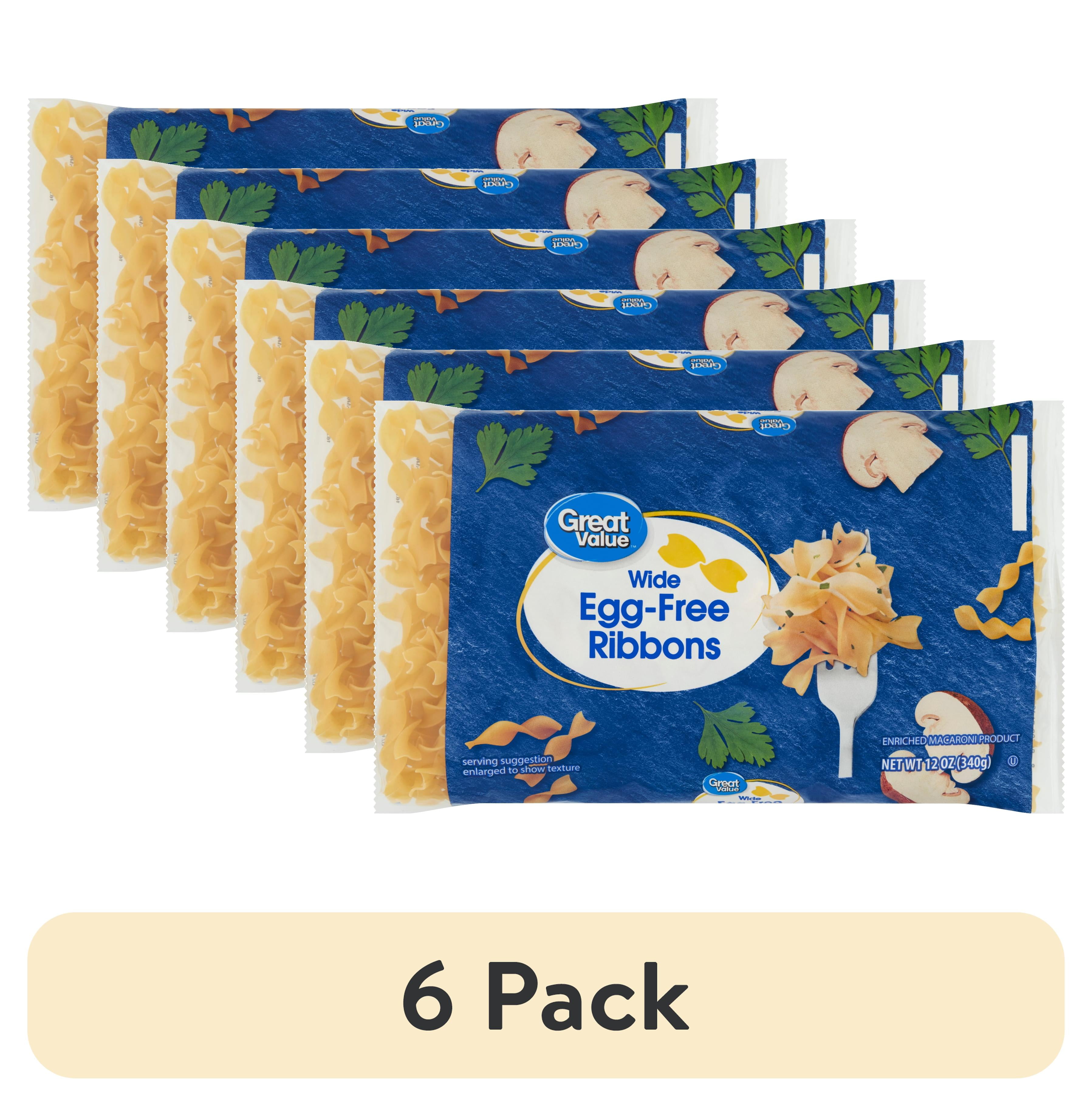 (6 pack) Great Value Egg-Free Wide Pasta Ribbons, 12 oz - Walmart.com