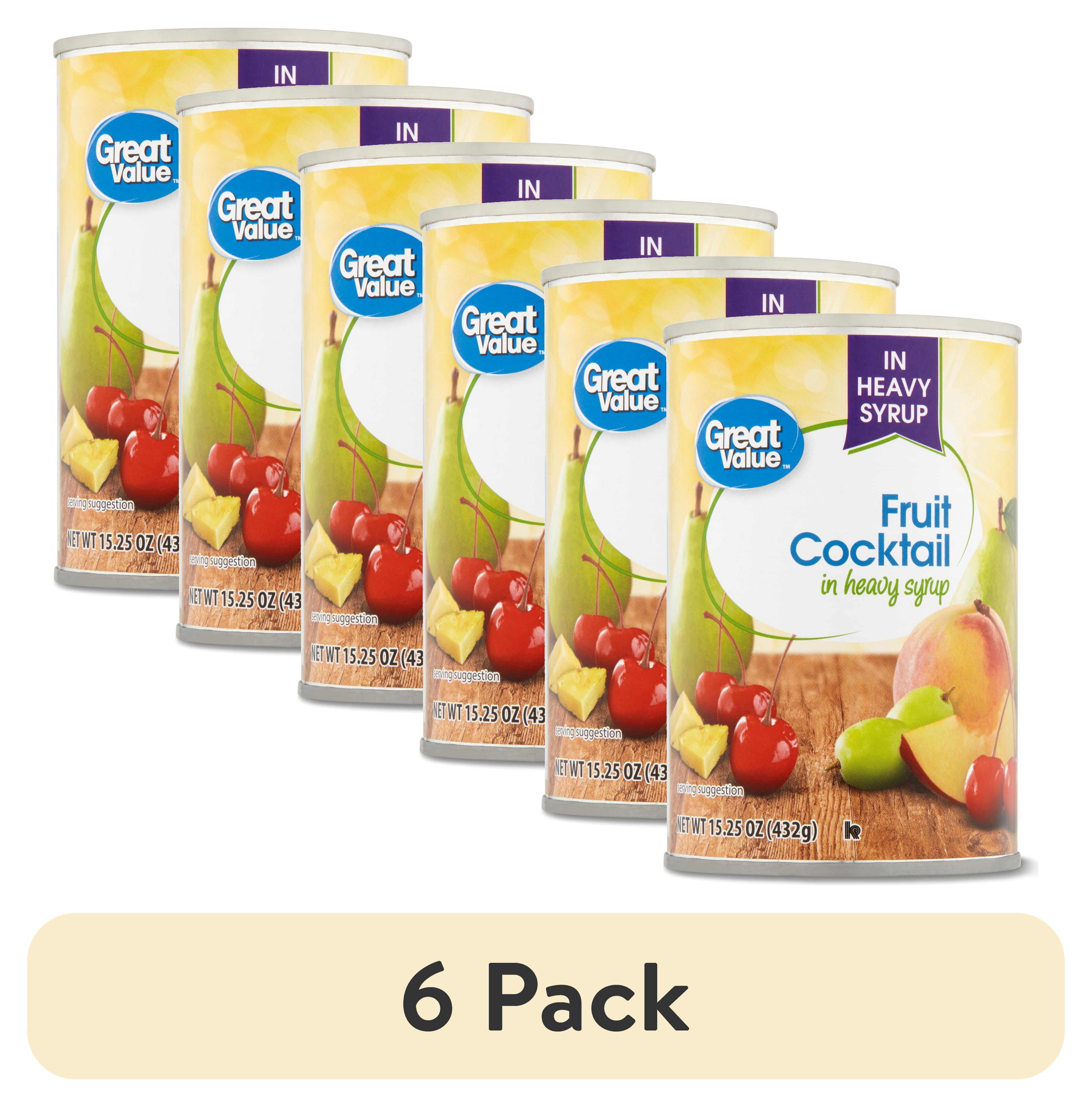 (6 pack) Great Value Fruit Cocktail in Heavy Syrup, 15.25 oz - Walmart.com