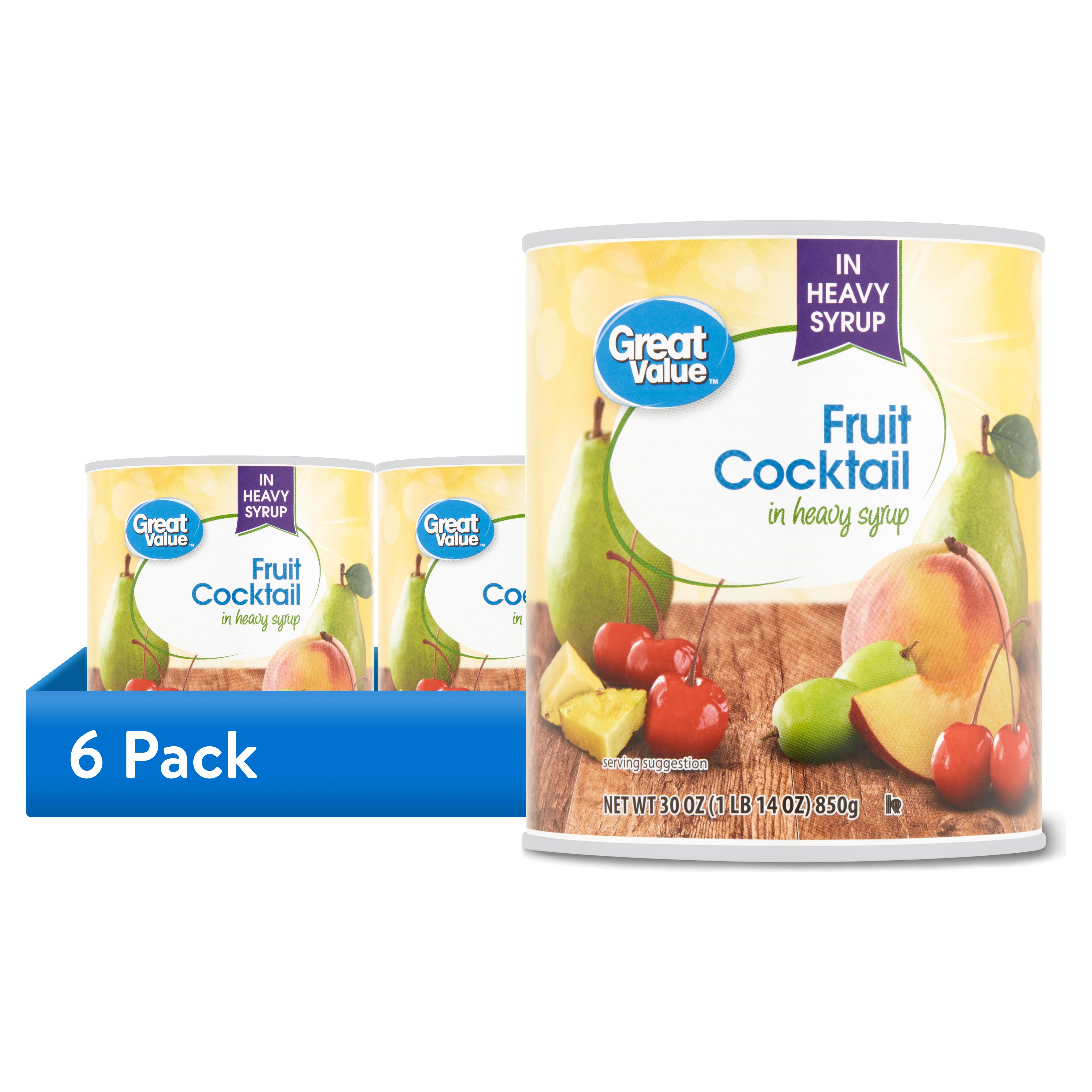 (6 pack) Great Value Fruit Cocktail in Heavy Syrup, 30 oz - Walmart.com