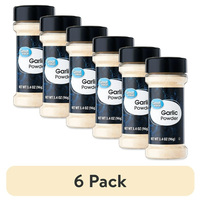 Great Value Garlic Powder 3.4 oz (6 Pack) for Kitchens - Walmart ...