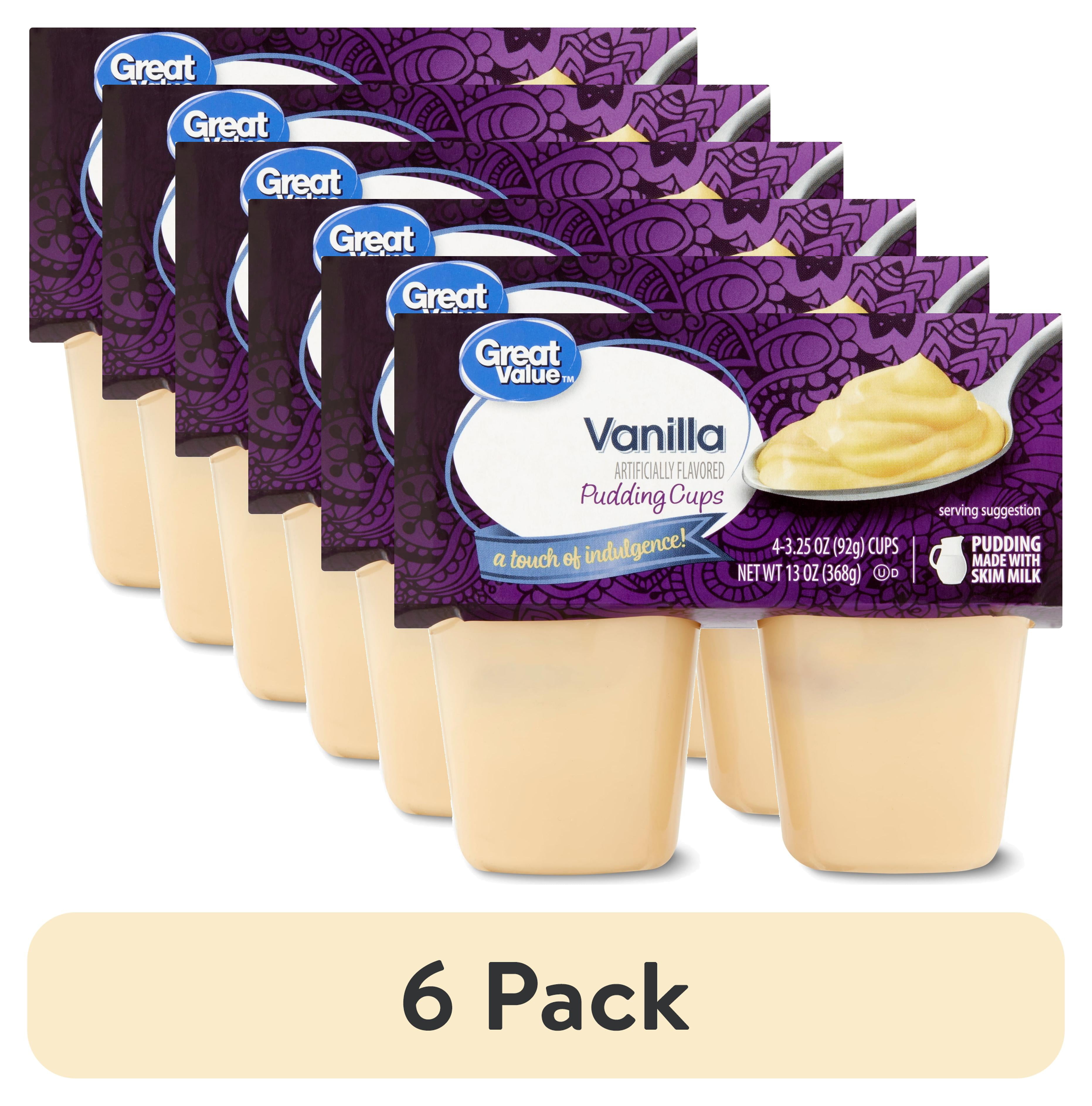 (6 pack) Great Value Gluten-Free Vanilla Pudding Cups, 3.25 oz, 4 Count ...