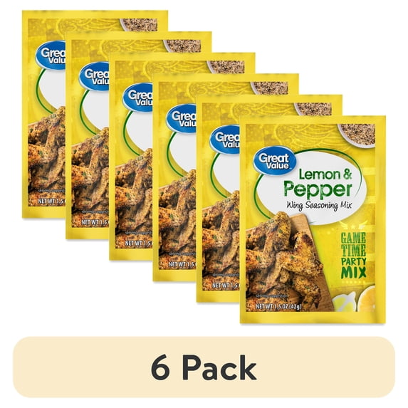 (6 pack) Great Value Lemon & Pepper Wing Mix, 1.5 oz - Walmart.com