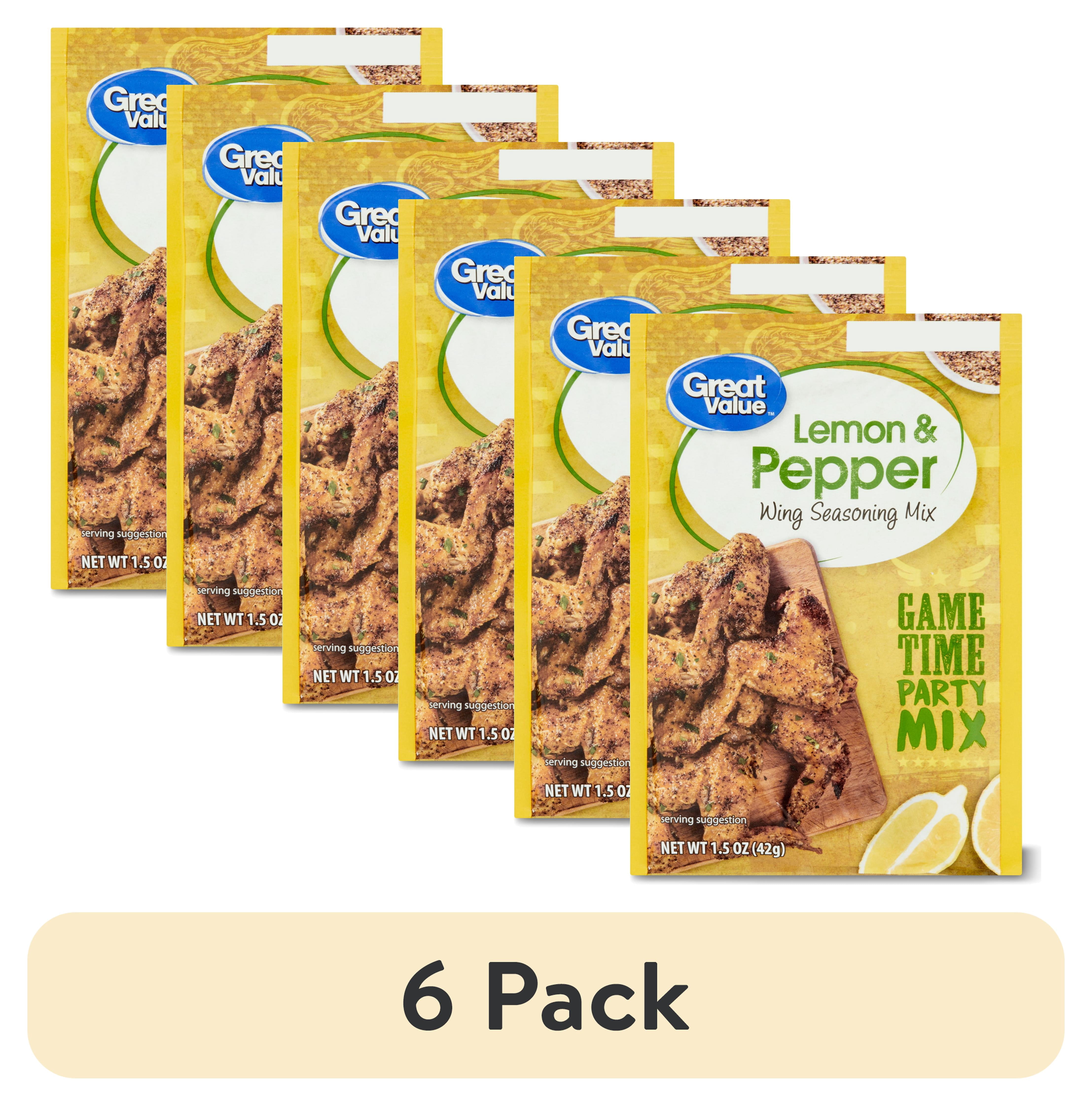 (6 pack) Great Value Lemon & Pepper Wing Mix, 1.5 oz - Walmart.com