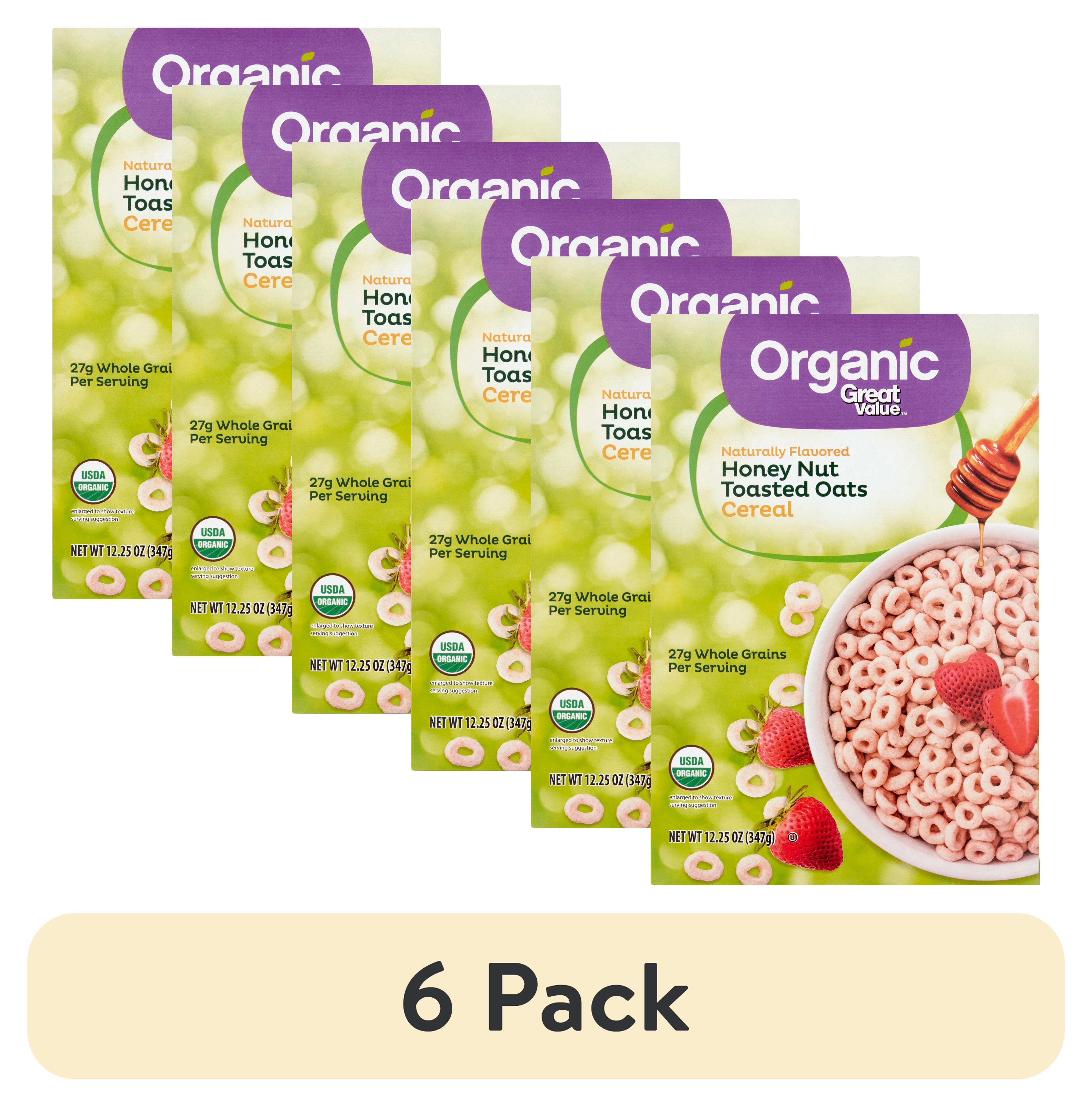 (6 pack) Great Value Organic Honey Nut O's Breakfast Cereal, 12.25 oz ...