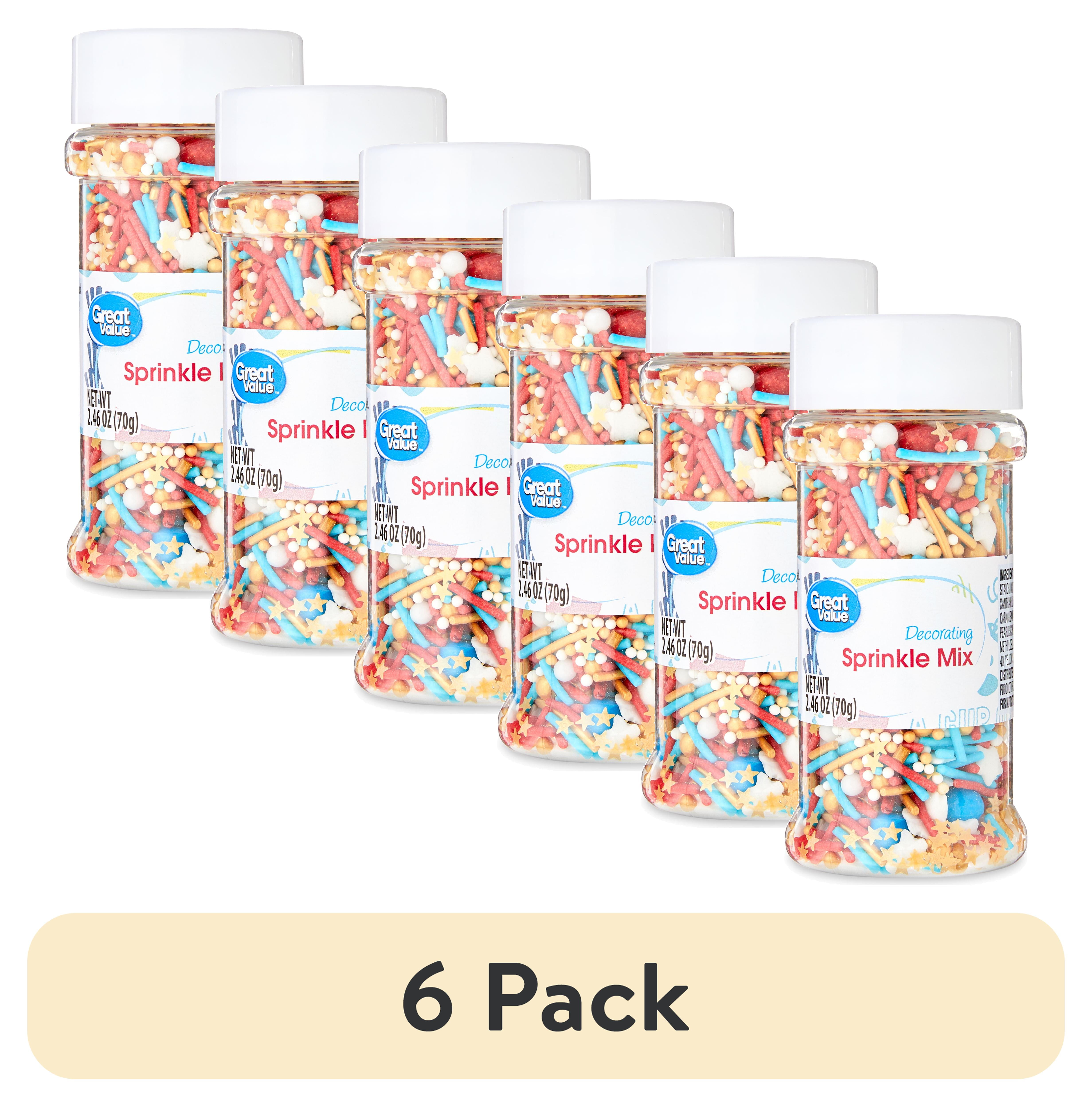 (6 pack) Great Value Patriotic Sprinkle Mix, 2.46 oz - Walmart.com