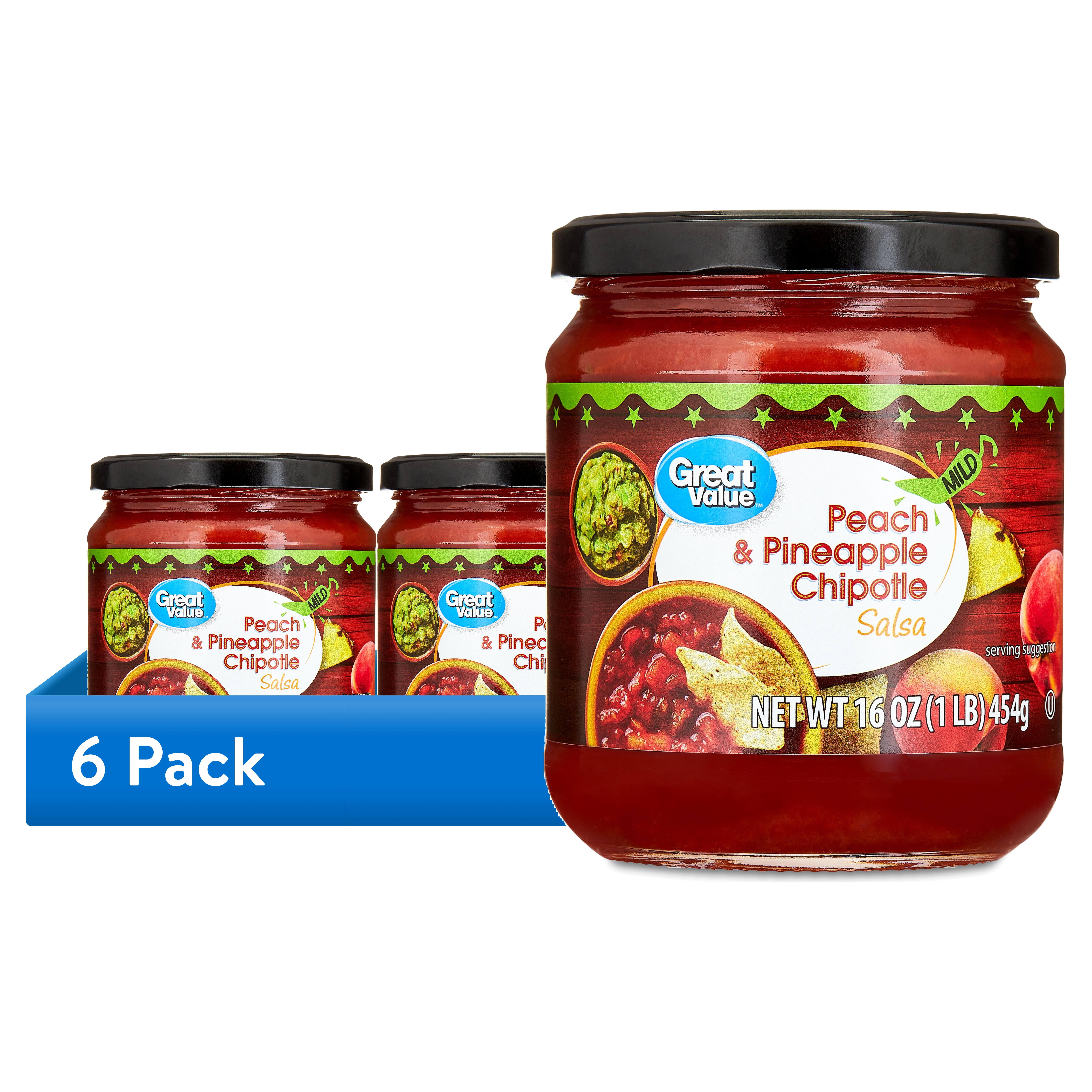 (6 pack) Great Value Peach & Pineapple Chipotle Salsa, 16 oz - Walmart.com