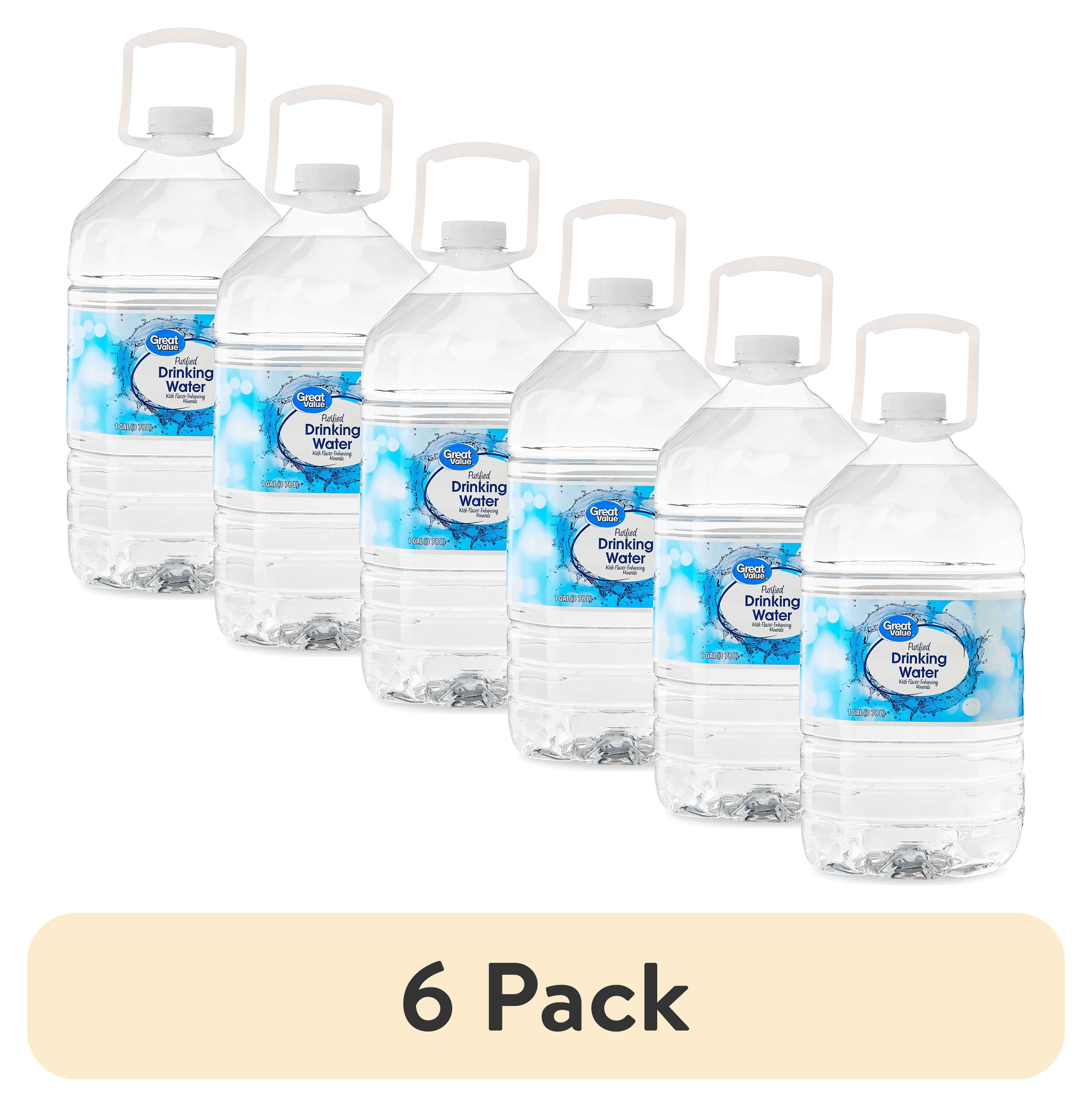 (6 pack) Great Value Purified Drinking Water, 1 Gallon - Walmart.com