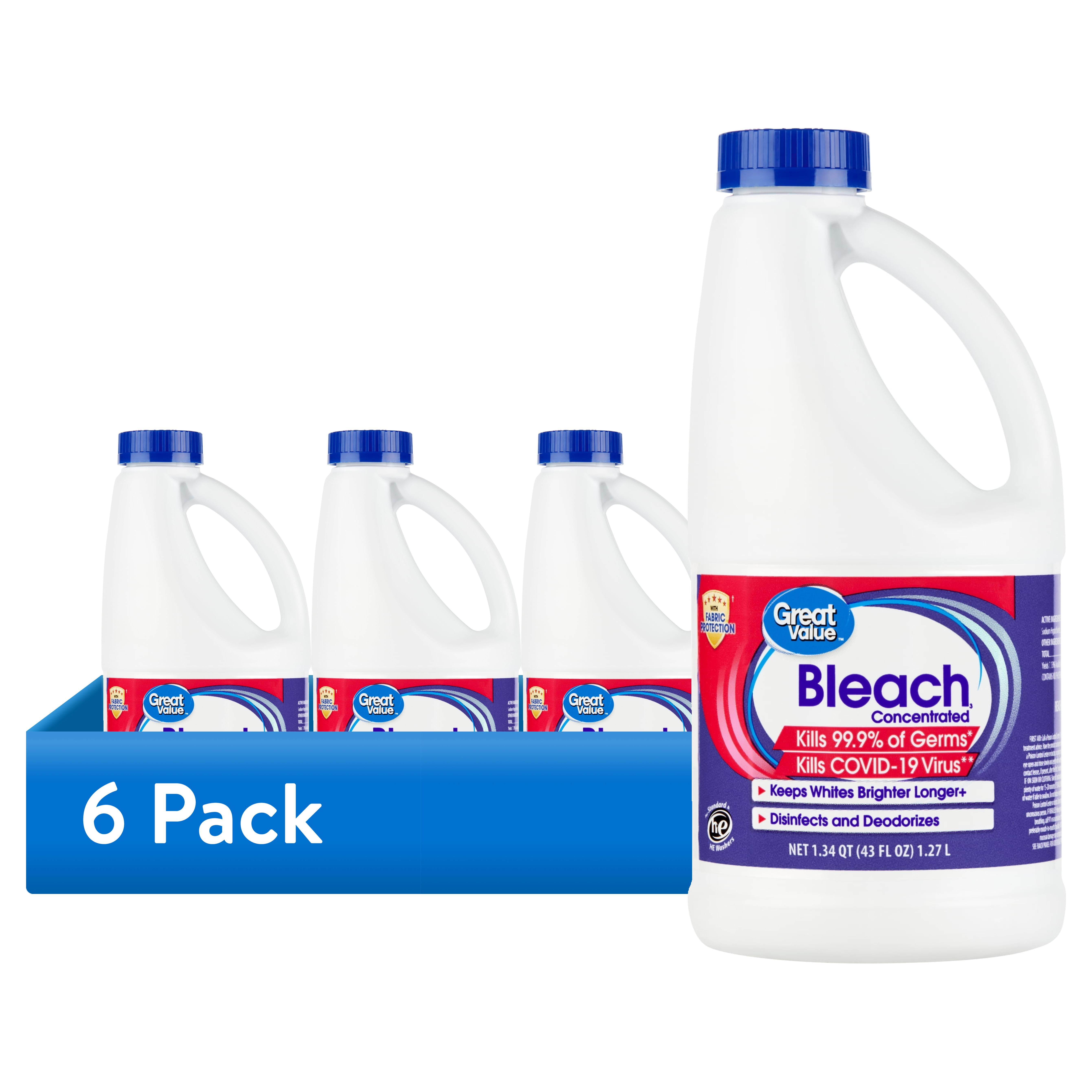 (6 pack) Great Value Regular Bleach, 43 fl oz - Walmart.com