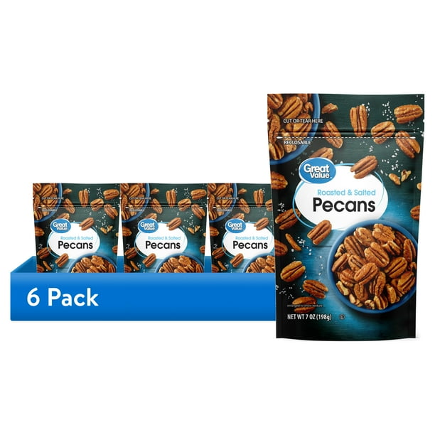 (6 pack) Great Value Roasted & Salted Pecans, 7 oz - Walmart Business ...