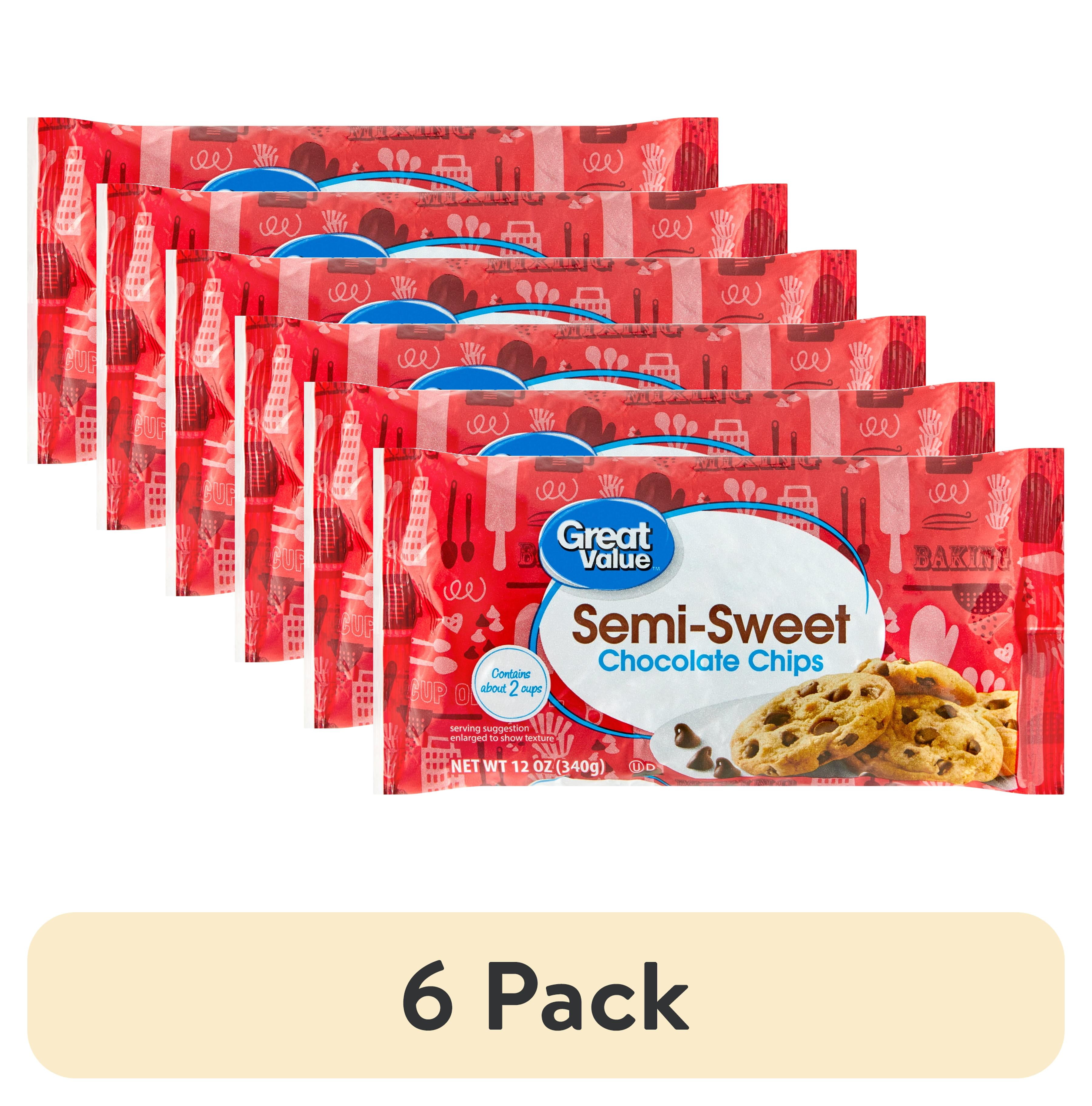 (6 pack) Great Value Semi-Sweet Chocolate Baking Chips, 12 oz Bag ...