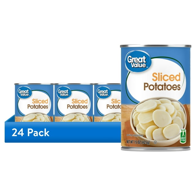 (6 pack) Great Value Sliced Potatoes, Canned Potatoes, 15 oz Can ...