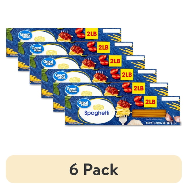 Great Value Spaghetti 6pk | Bulk pasta for restaurants - Walmart ...