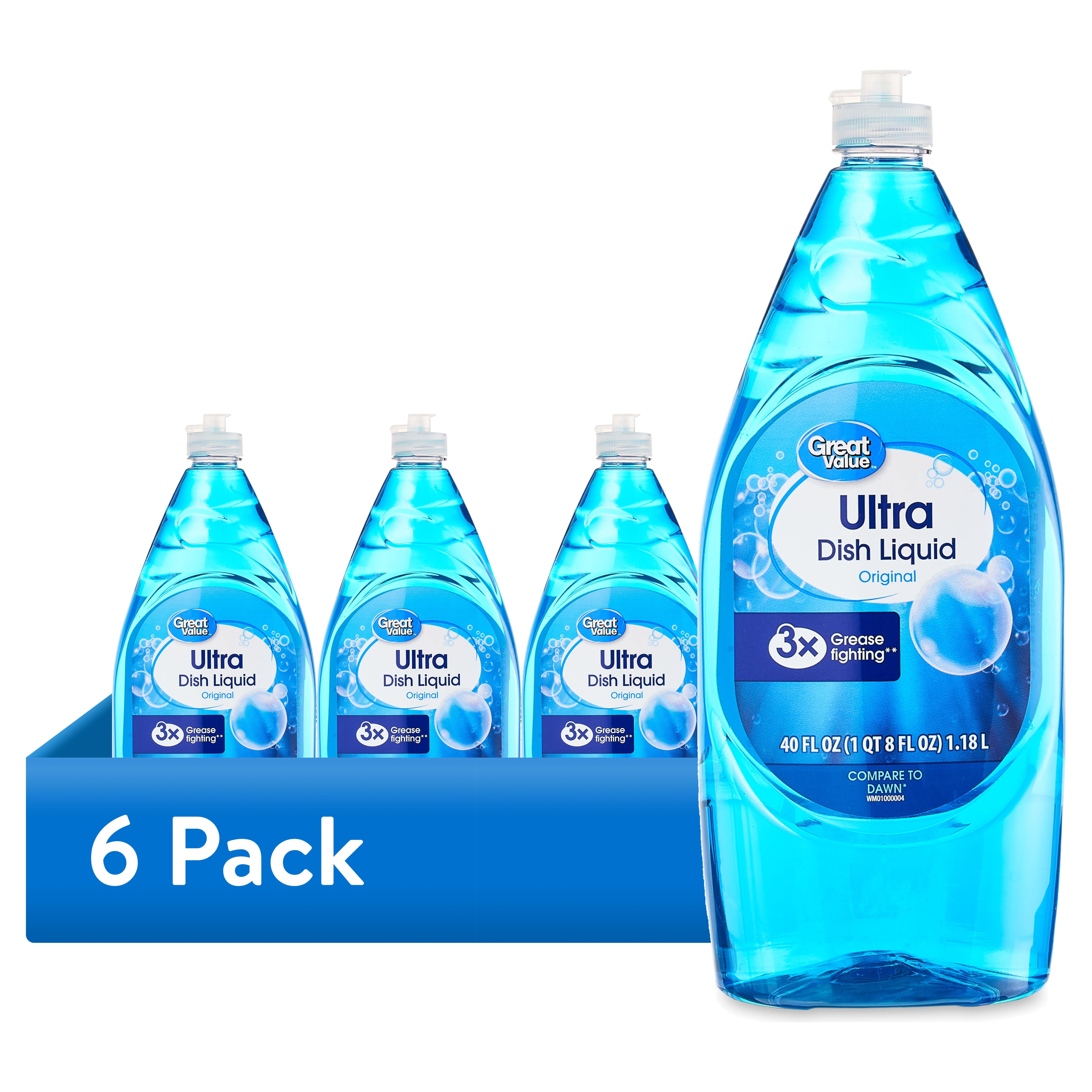 (6 pack) Great Value Ultra Dish Liquid, Original, 40 fl oz - Walmart.com