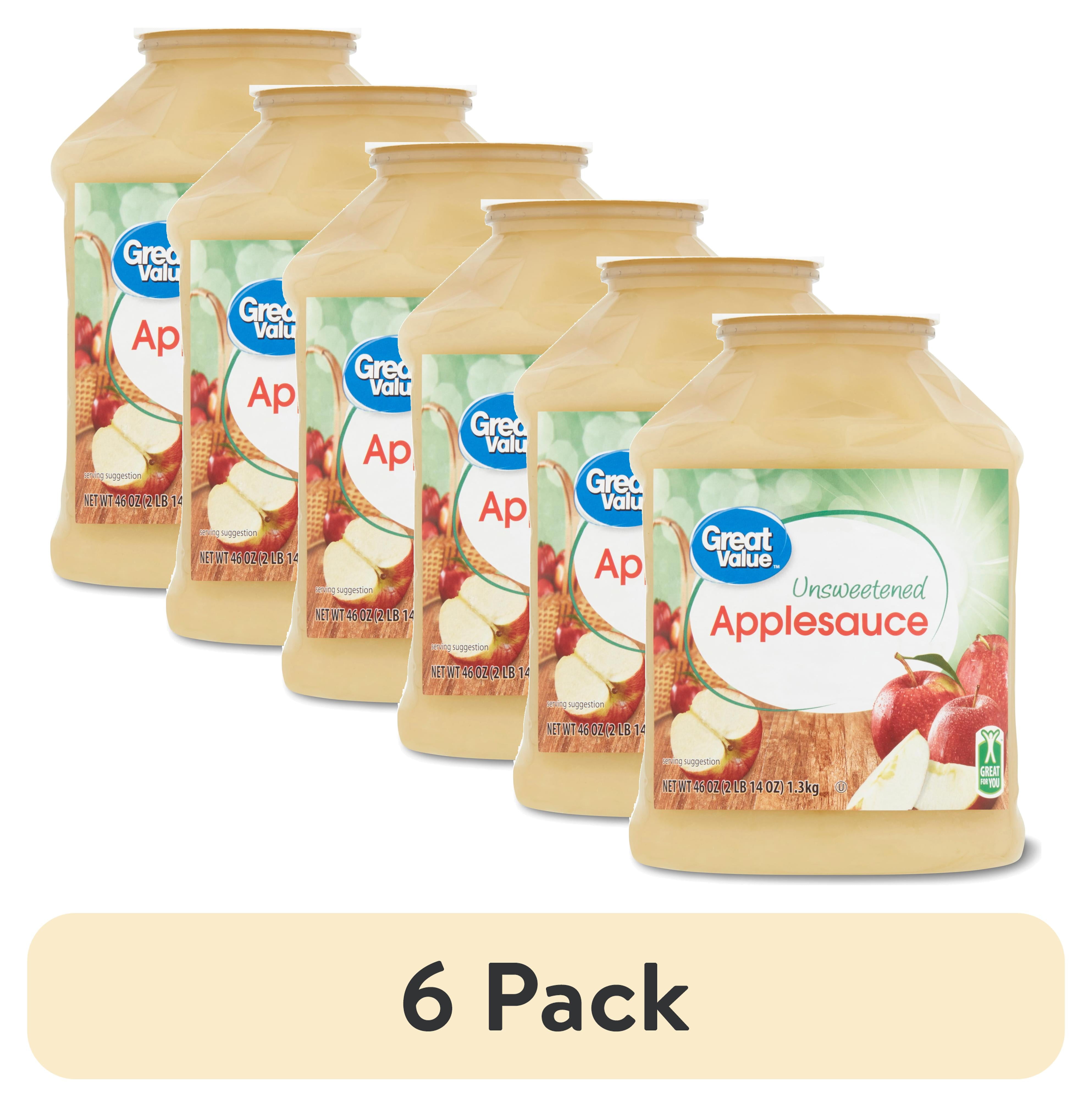 (6 pack) Great Value Unsweetened Applesauce, 46 oz Jar - Walmart.com