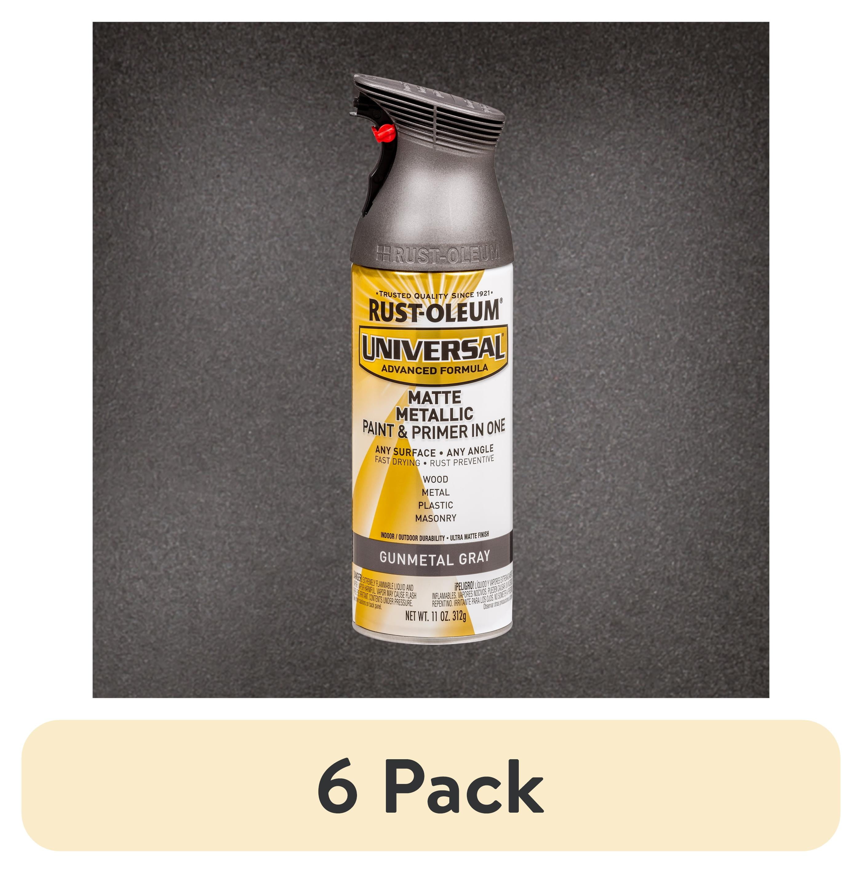 (6 pack) Gunmetal Gray, Rust-Oleum Universal Metallic Paint & Primer ...