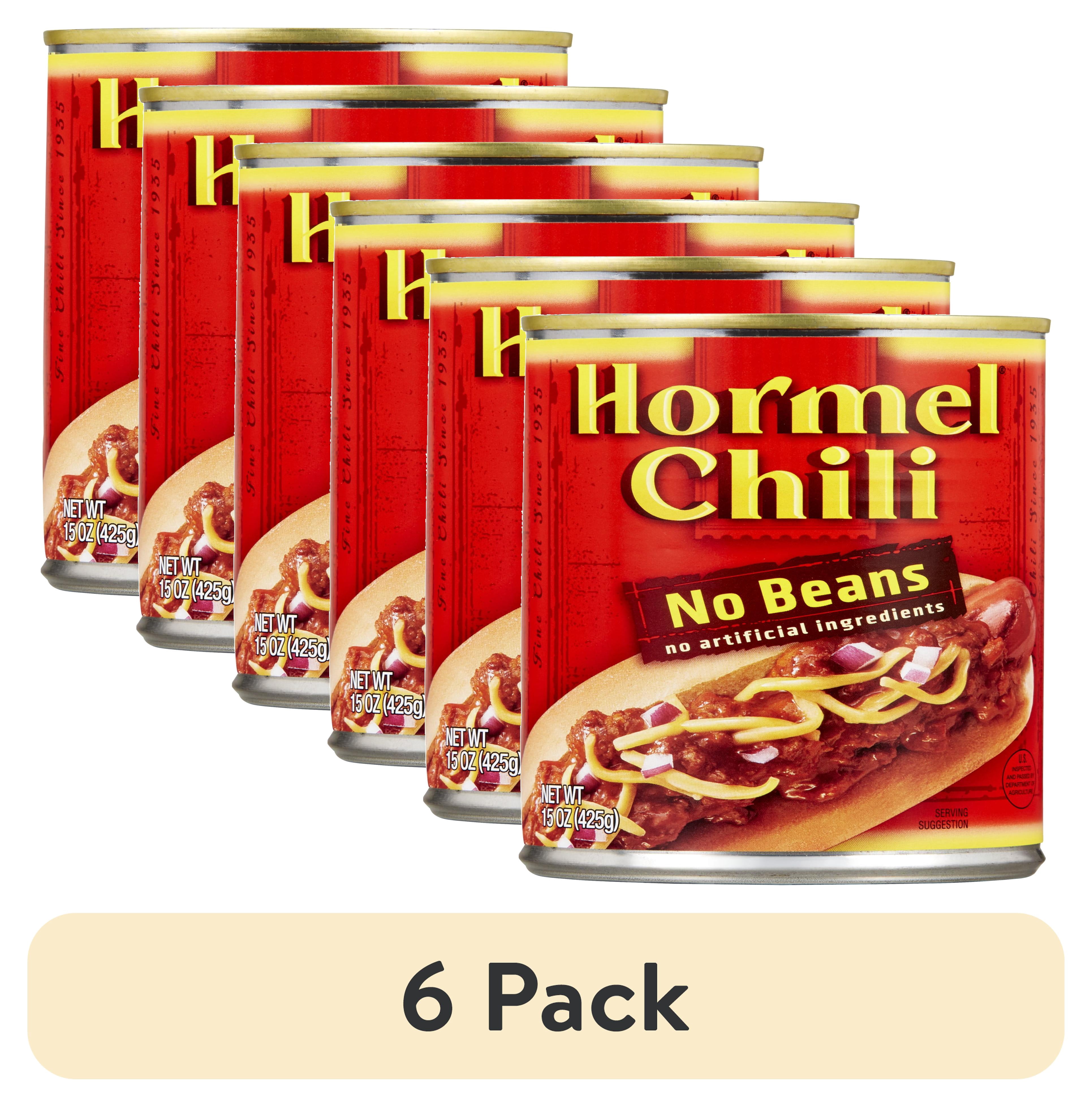 (6 pack) HORMEL Chili, No Beans, No Artificial Ingredients, 15 oz ...