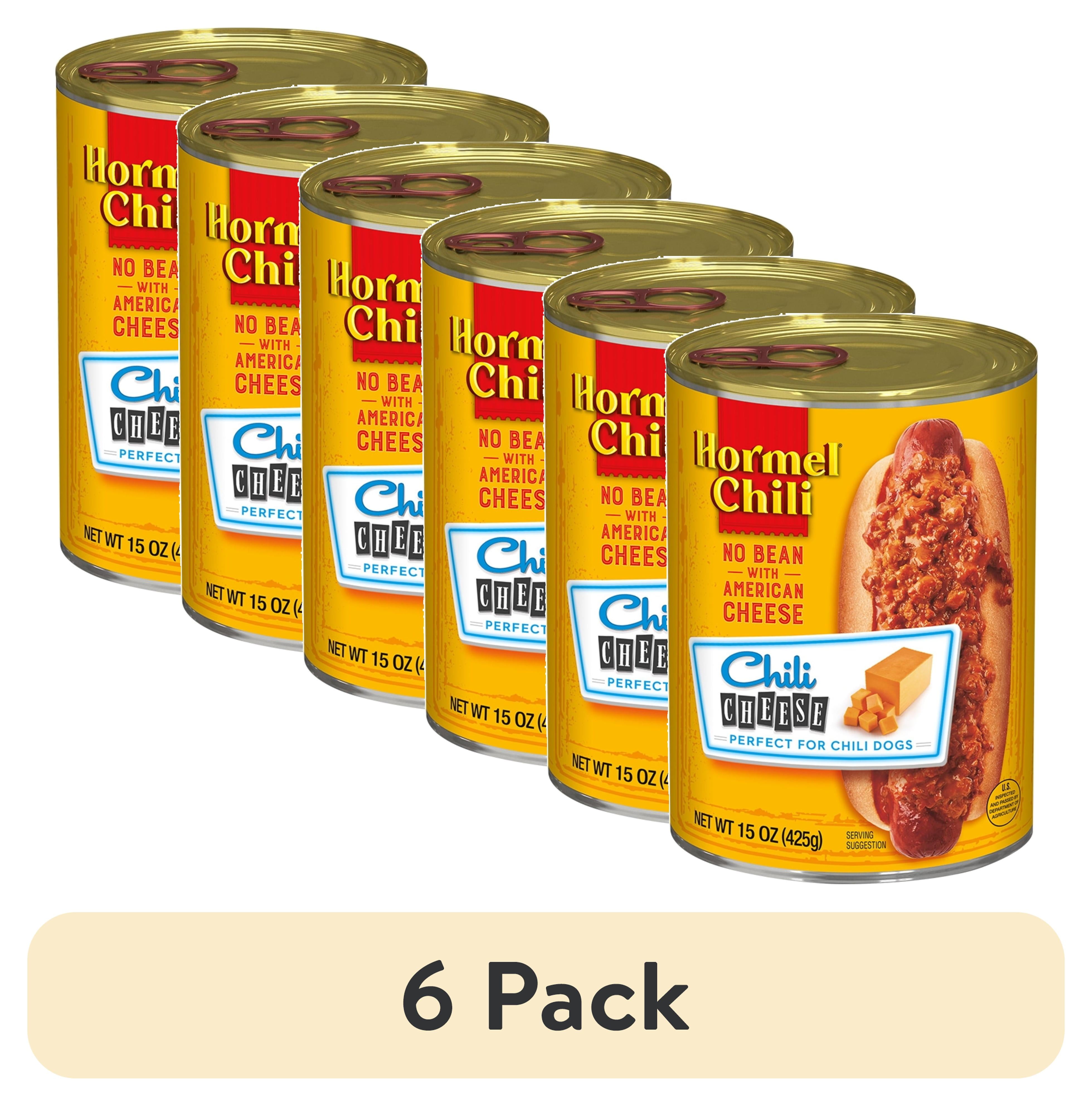 (6 pack) HORMEL Chili No Bean with American Cheese Canned Chili, No ...