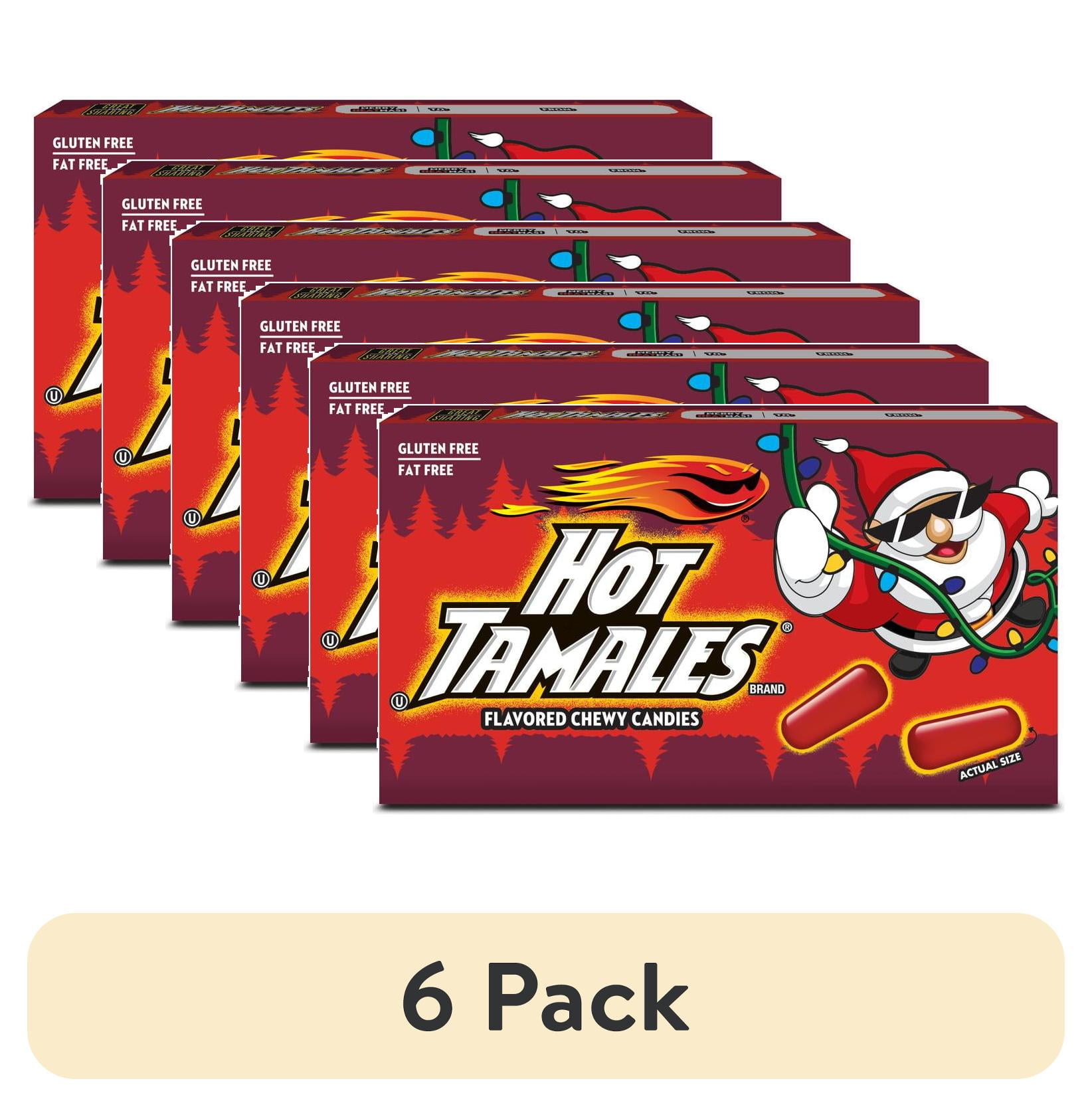 (6 pack) HOT TAMALES Fierce Cinnamon Chewy Candy Holiday Theater Box ...