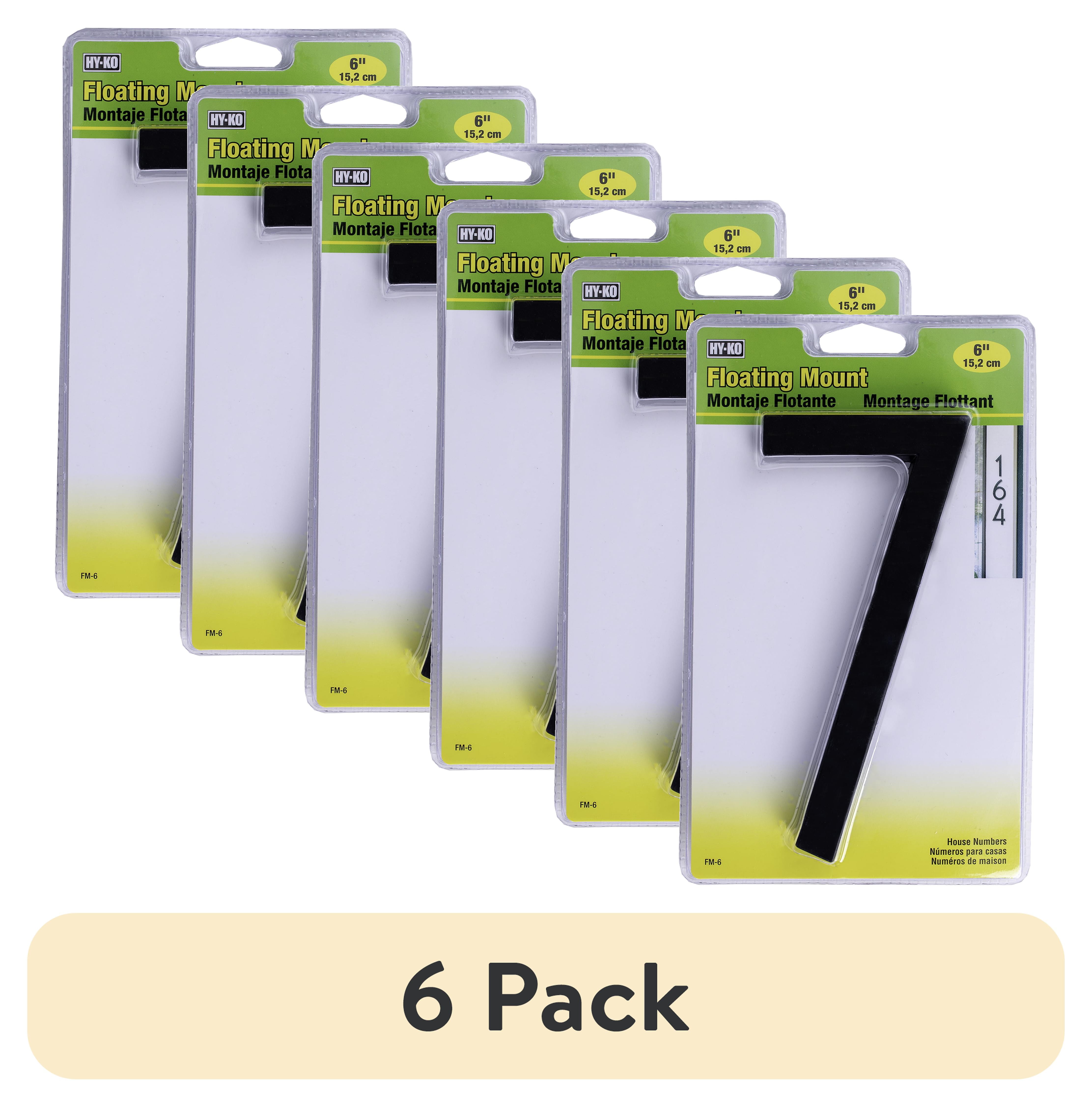 (6 pack) HY-KO 6" Black Floating Mount House Number 7 - Walmart.com