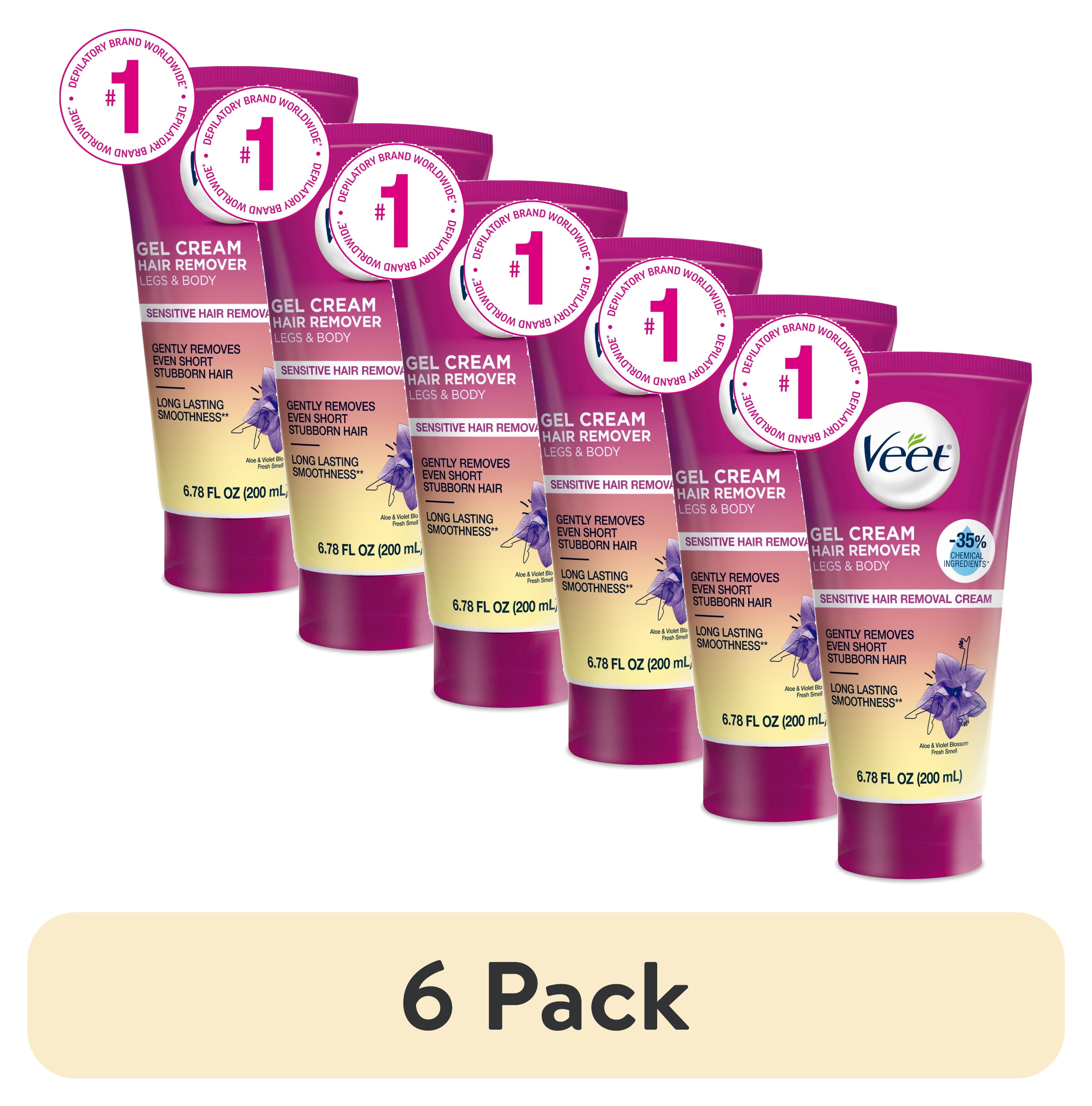 (6 pack) Hair Removal Cream – VEET Legs & Body 3 in 1 Gel Cream Hair ...