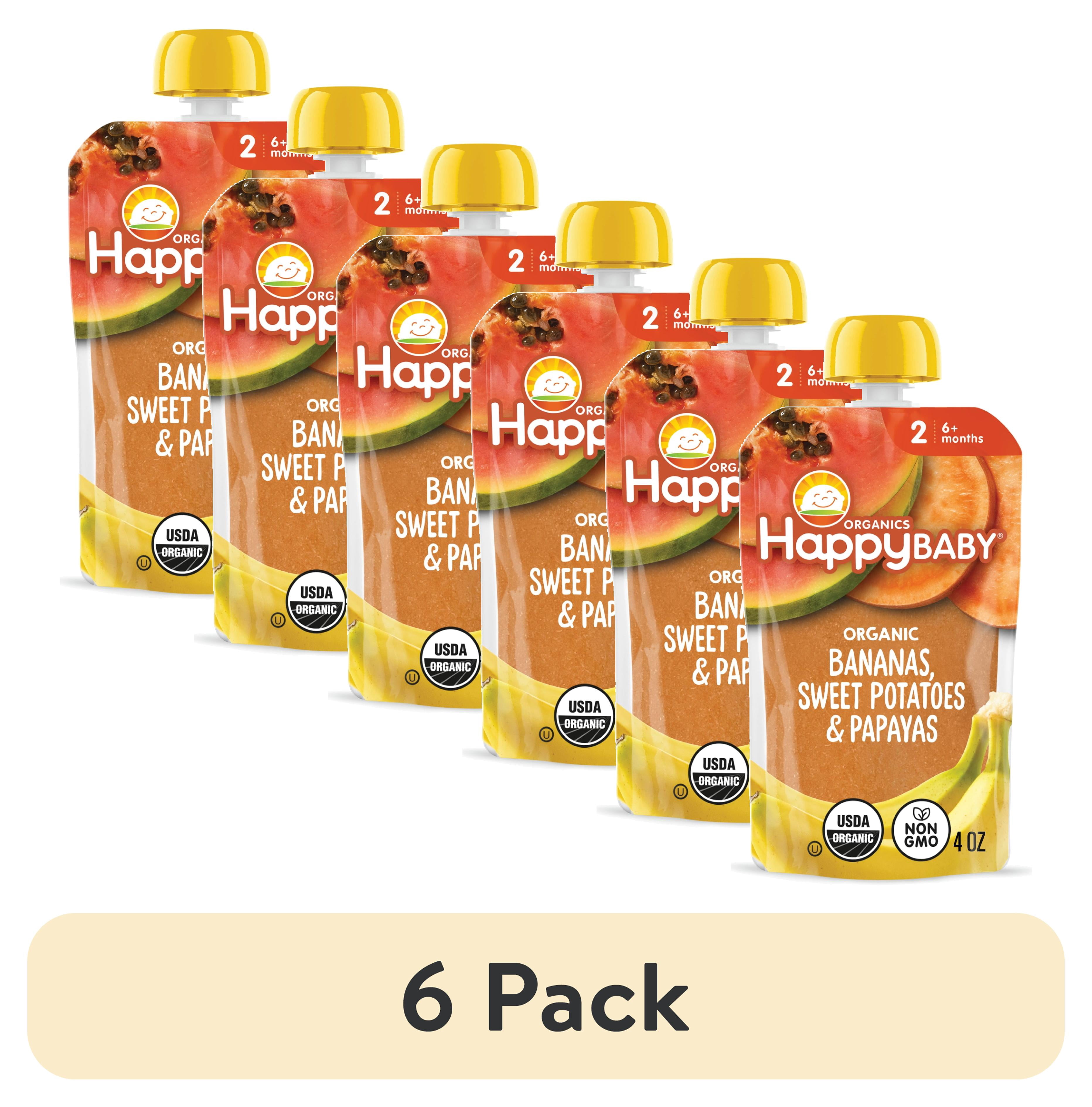 (6 pack) Happy Baby Clearly Crafted, Stage 2 Organic Baby Food, Bananas ...