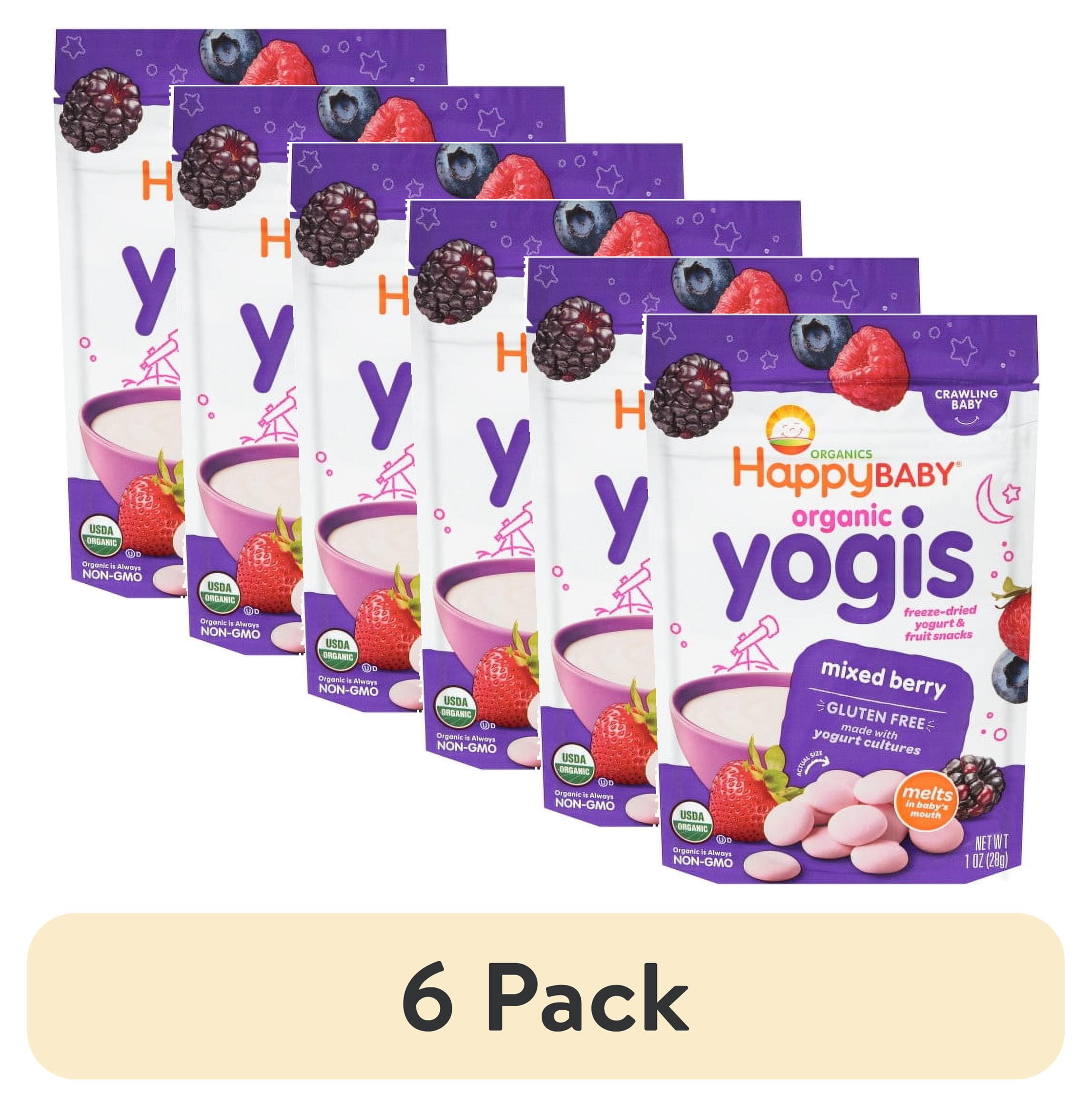 (6 pack) Happy Baby Organics Yogis, Mixed Berry & Yogurt Organic Freeze ...