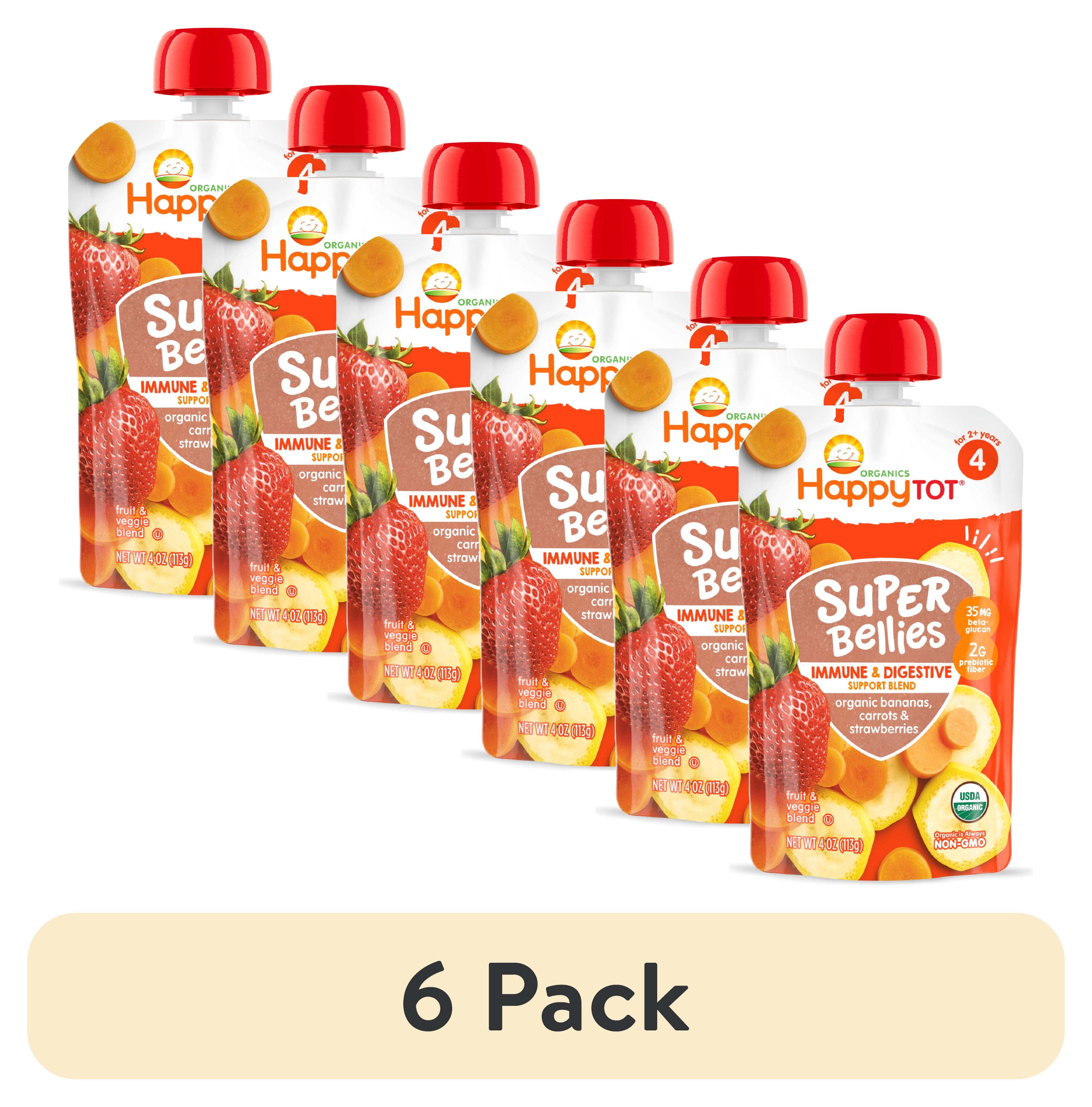 (6 pack) Happy Tot Organics Super Bellies Stage 4, Bananas Carrots ...