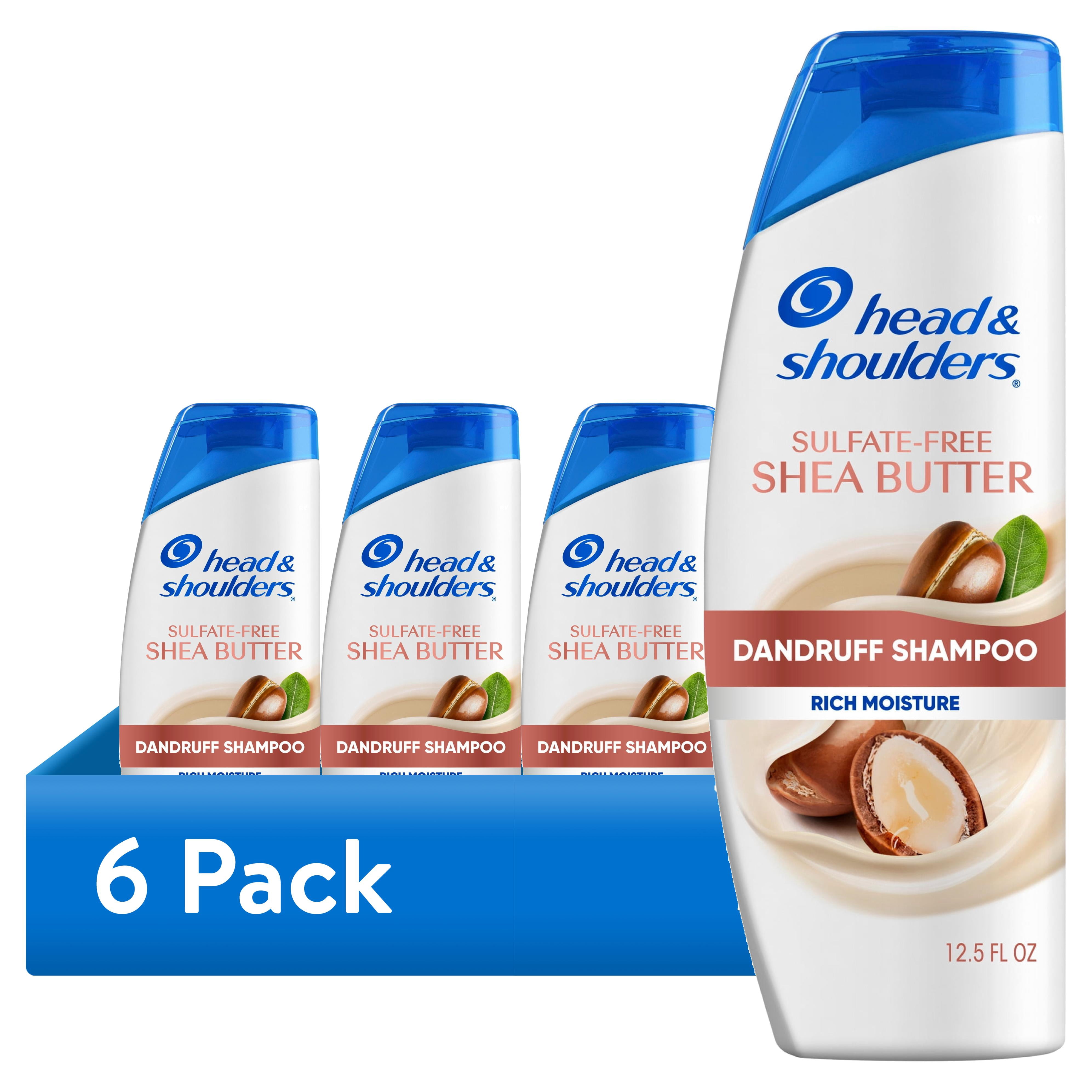 (6 pack) Head and Shoulders Dandruff Shea Butter Shampoo, Rich Moisture ...