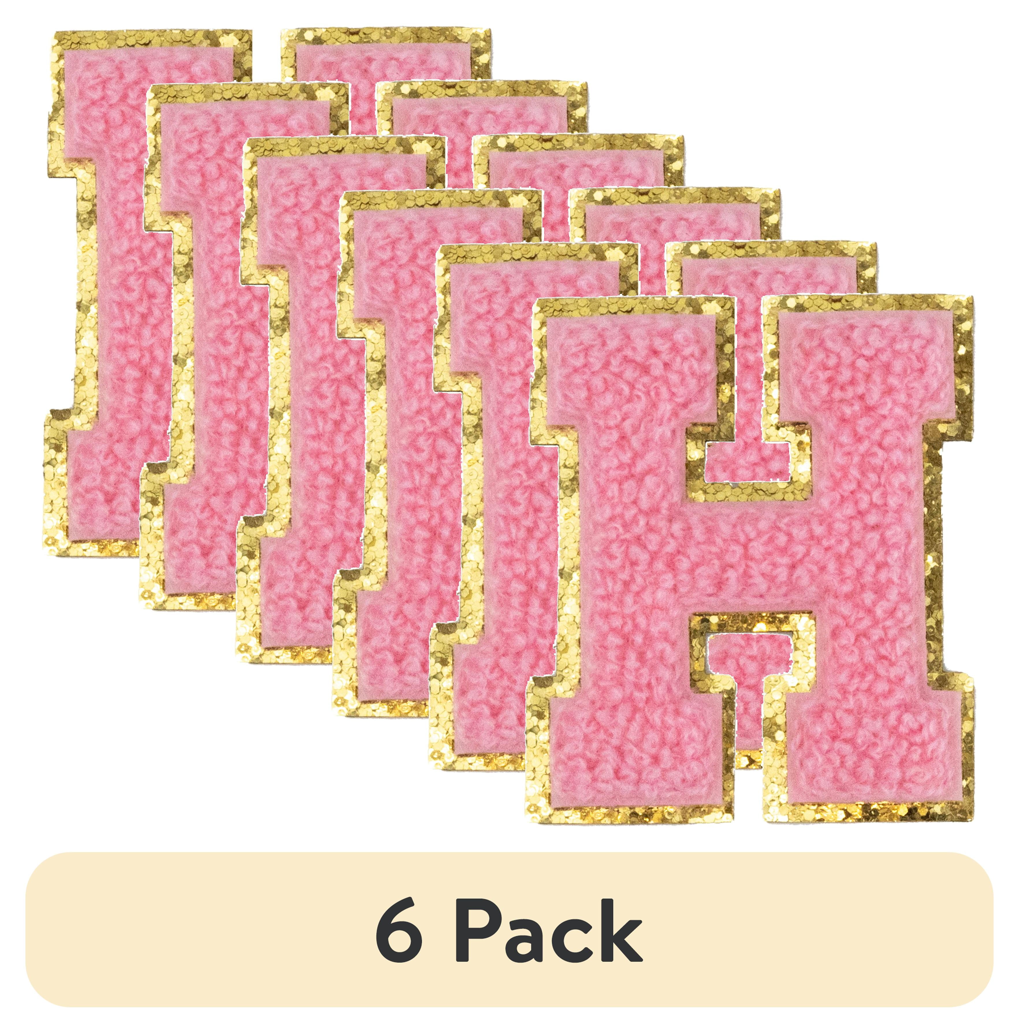 (6 pack) Hello Hobby Chenille H Pink Patch - Walmart.com