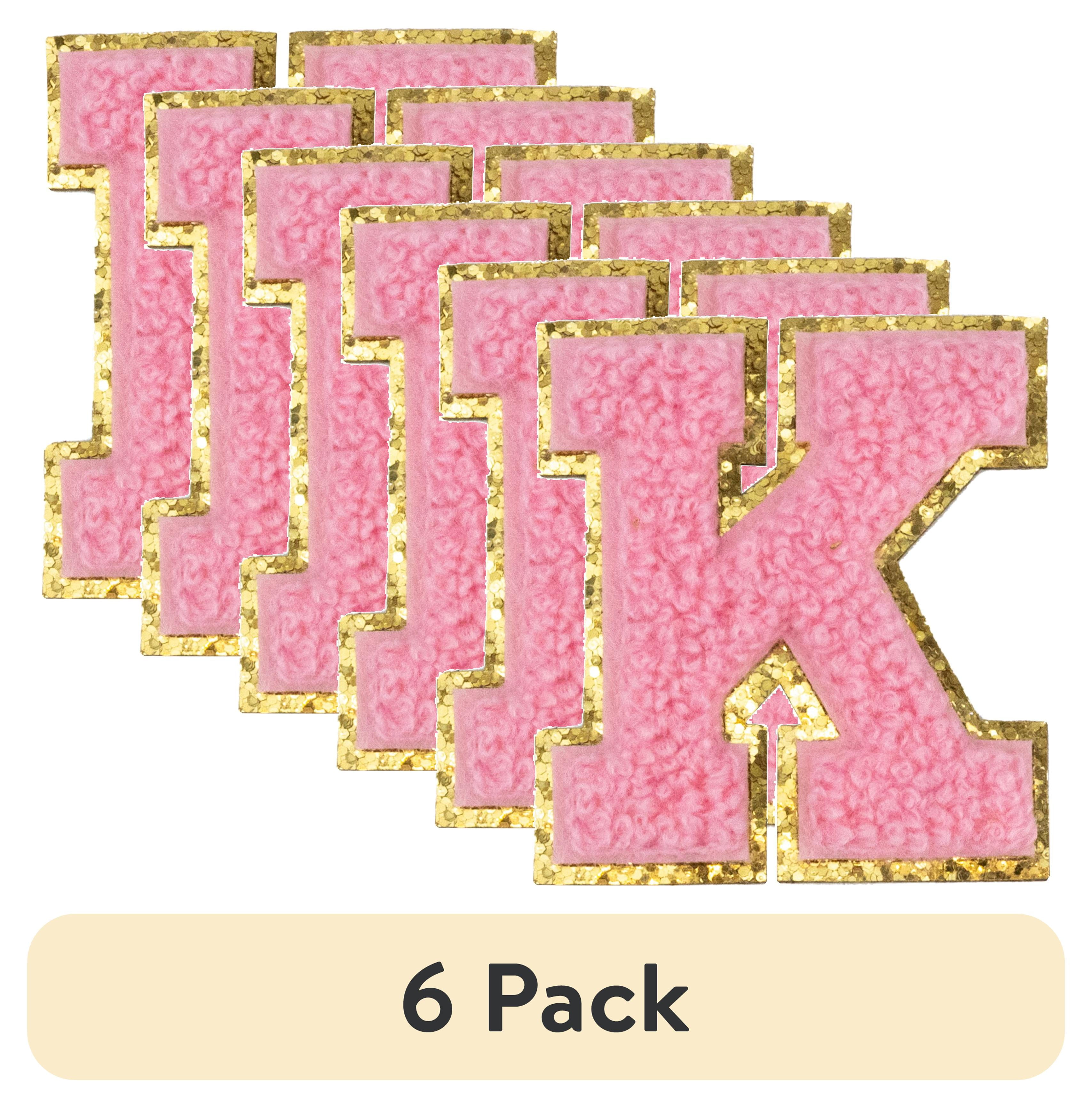 (6 pack) Hello Hobby Chenille K Pink Patch - Walmart.com