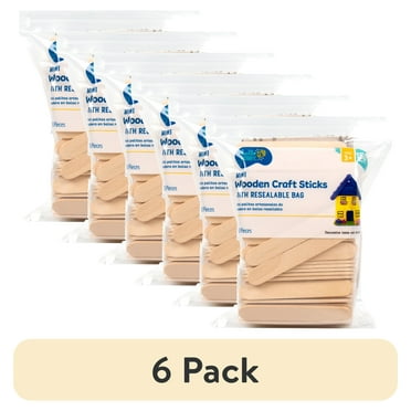 Hello Hobby Wooden Craft Sticks 50 Pack 4.5 Inch Long for Creative ...