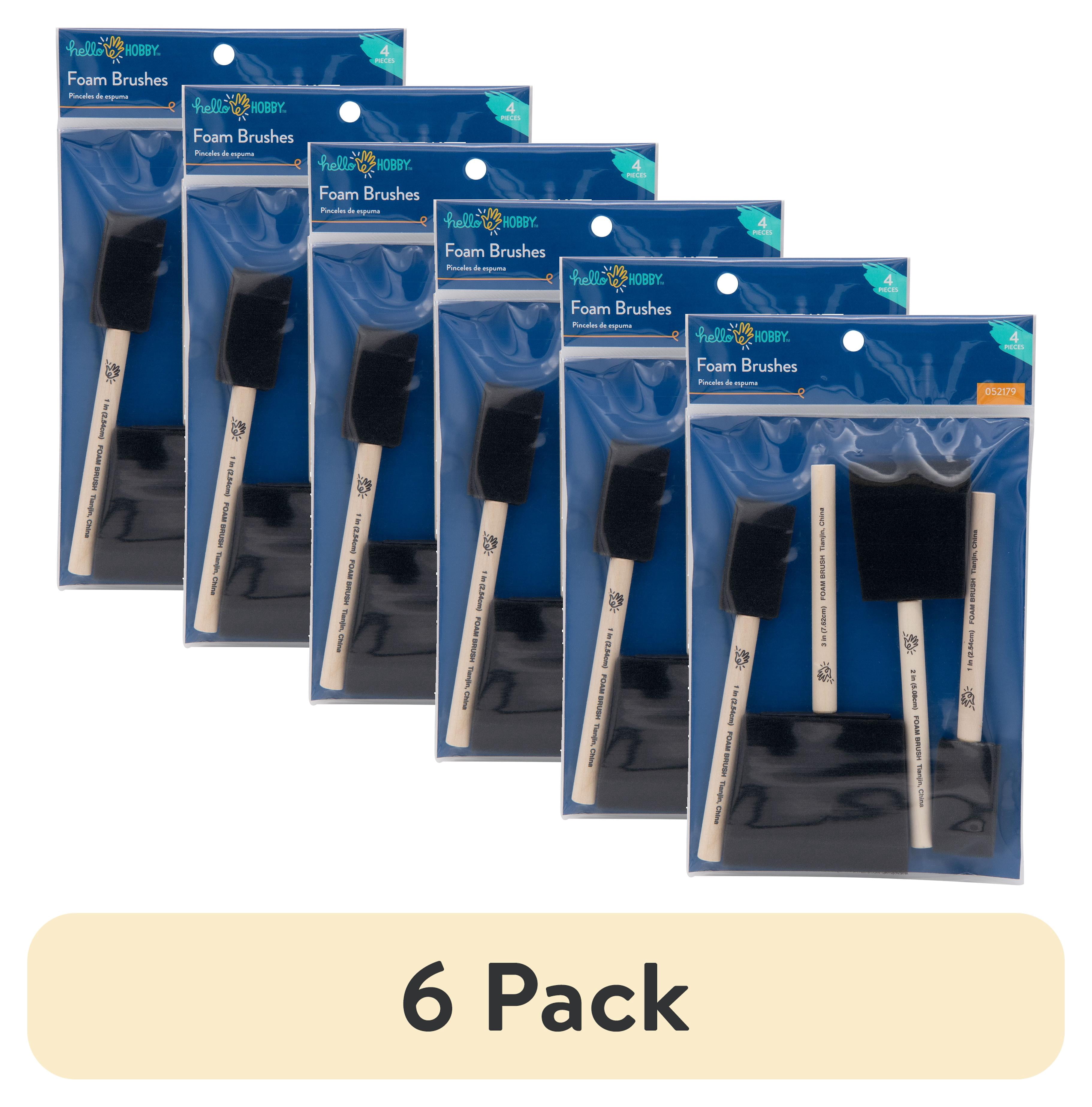 (6 pack) Hello Hobby - 4pc Variety Craft Foam Brush Set, 1", 2", 3 ...