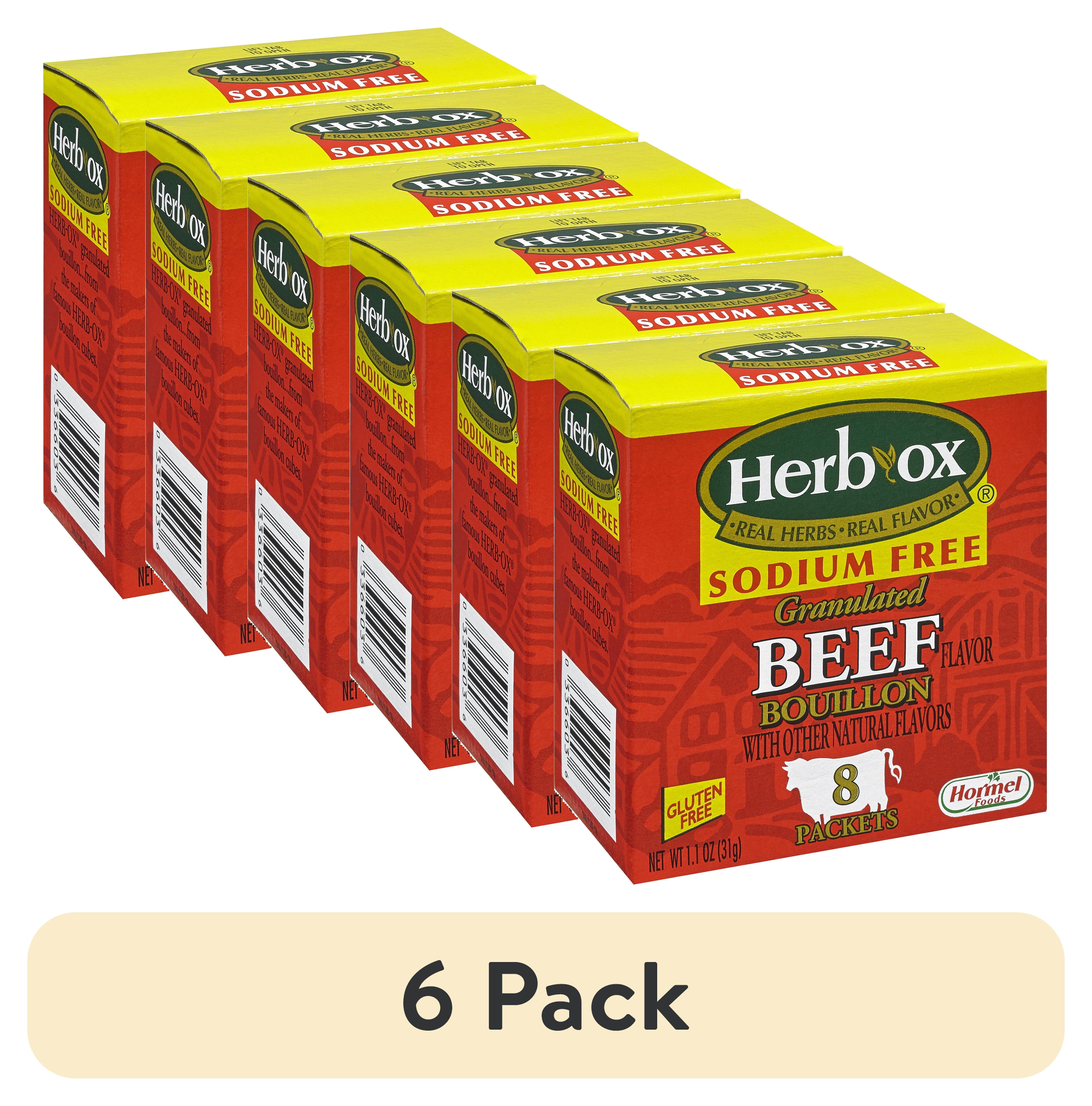 (6 pack) Herb-Ox Sodium Free Granulated Beef Bouillon, 8 Ct, 1.1 Oz ...