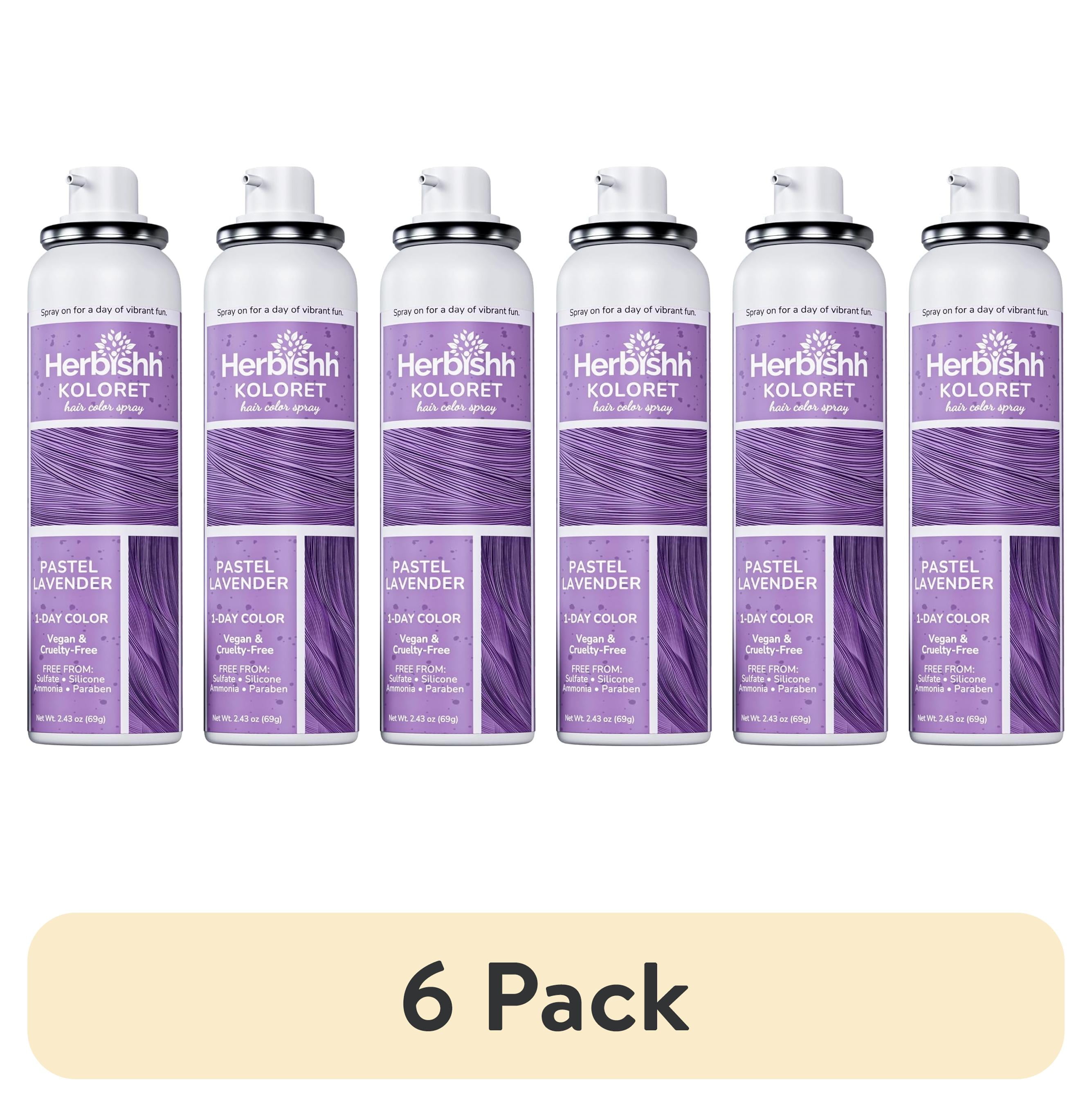 (6 pack) Herbishh Koloret Pastel Lavender Hair Tint Spray (69g ...