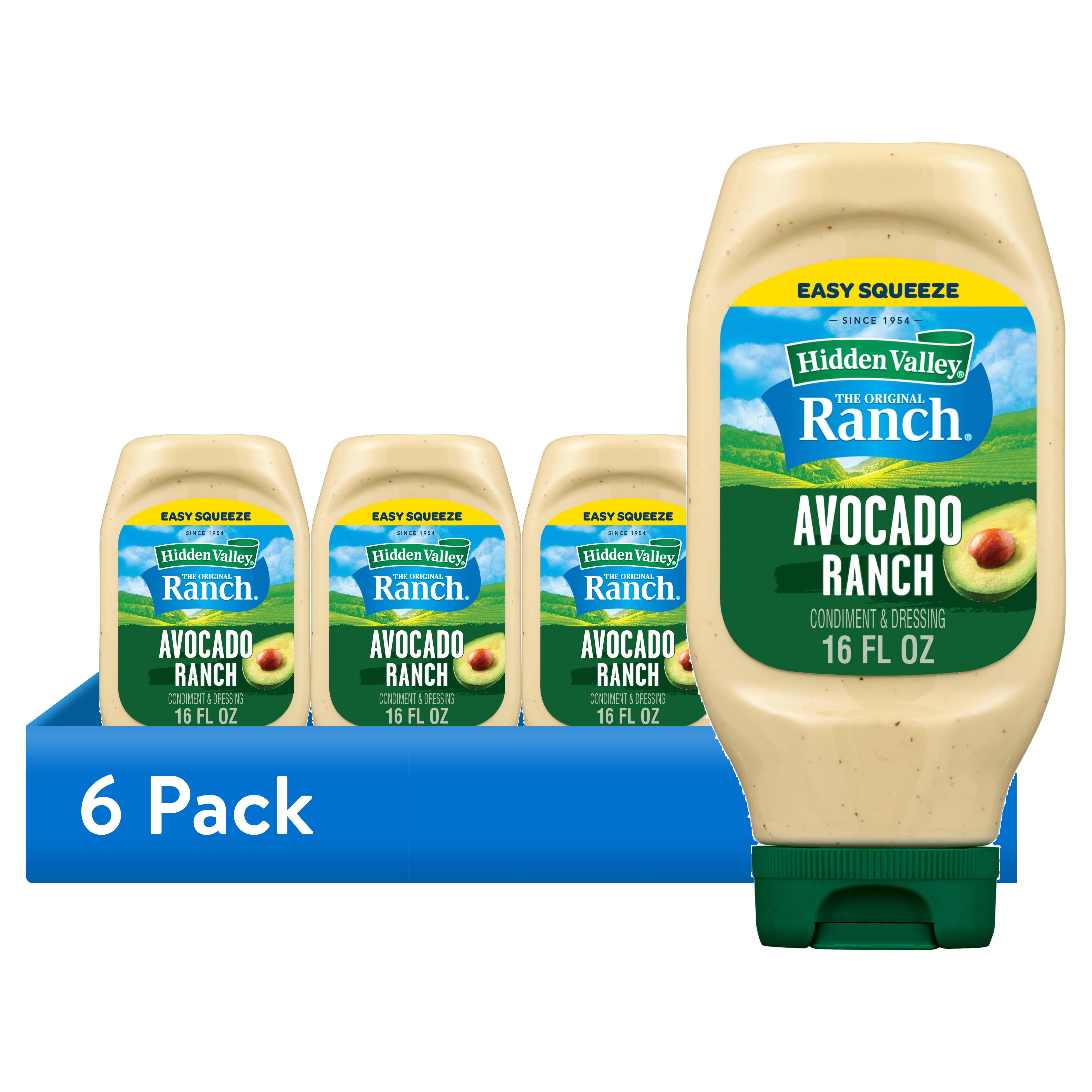 (6 pack) Hidden Valley Avocado Ranch Topping and Dressing, 16 Fluid ...
