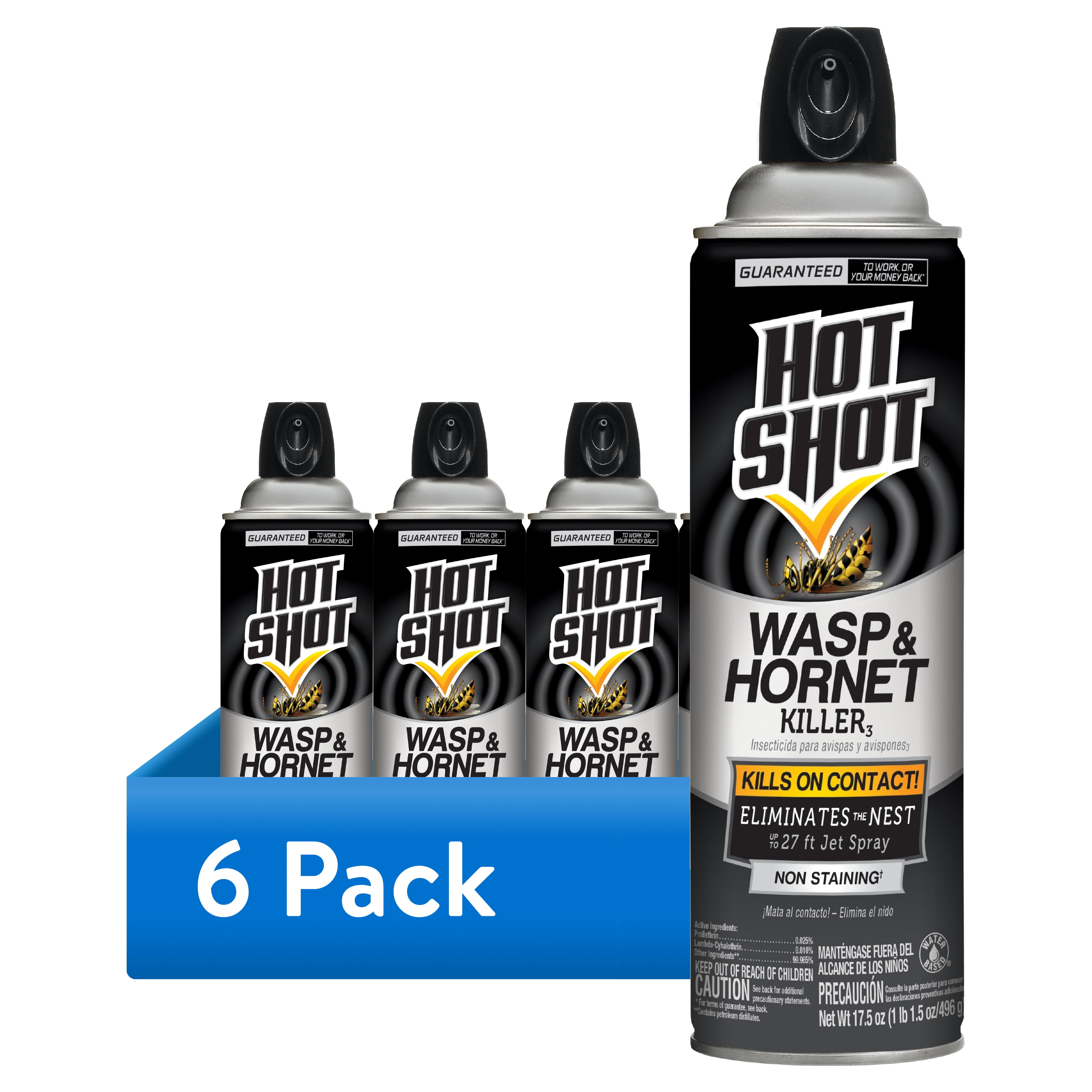 (6 pack) Hot Shot Wasp & Hornet Killer Outdoor Aerosol Spray, 17.5 ...